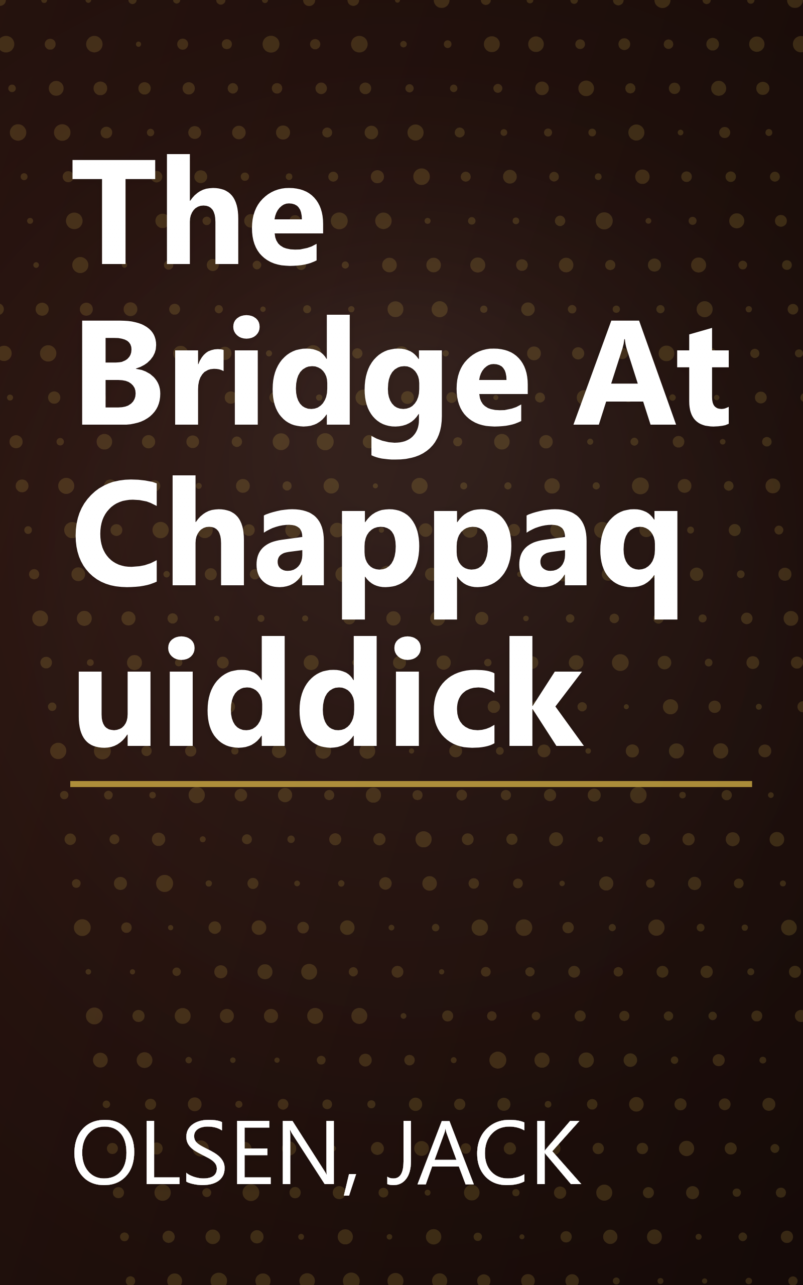 The Bridge At Chappaquiddick book cover