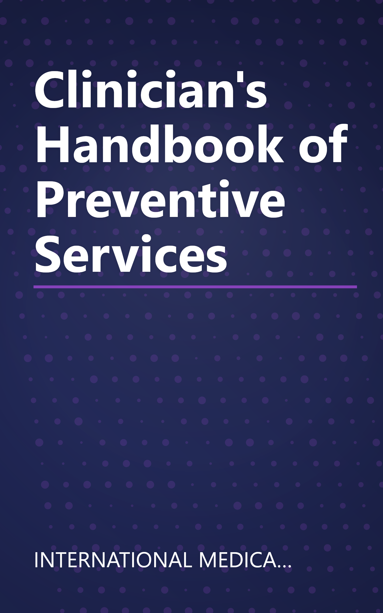 Clinician's Handbook of Preventive Services book cover