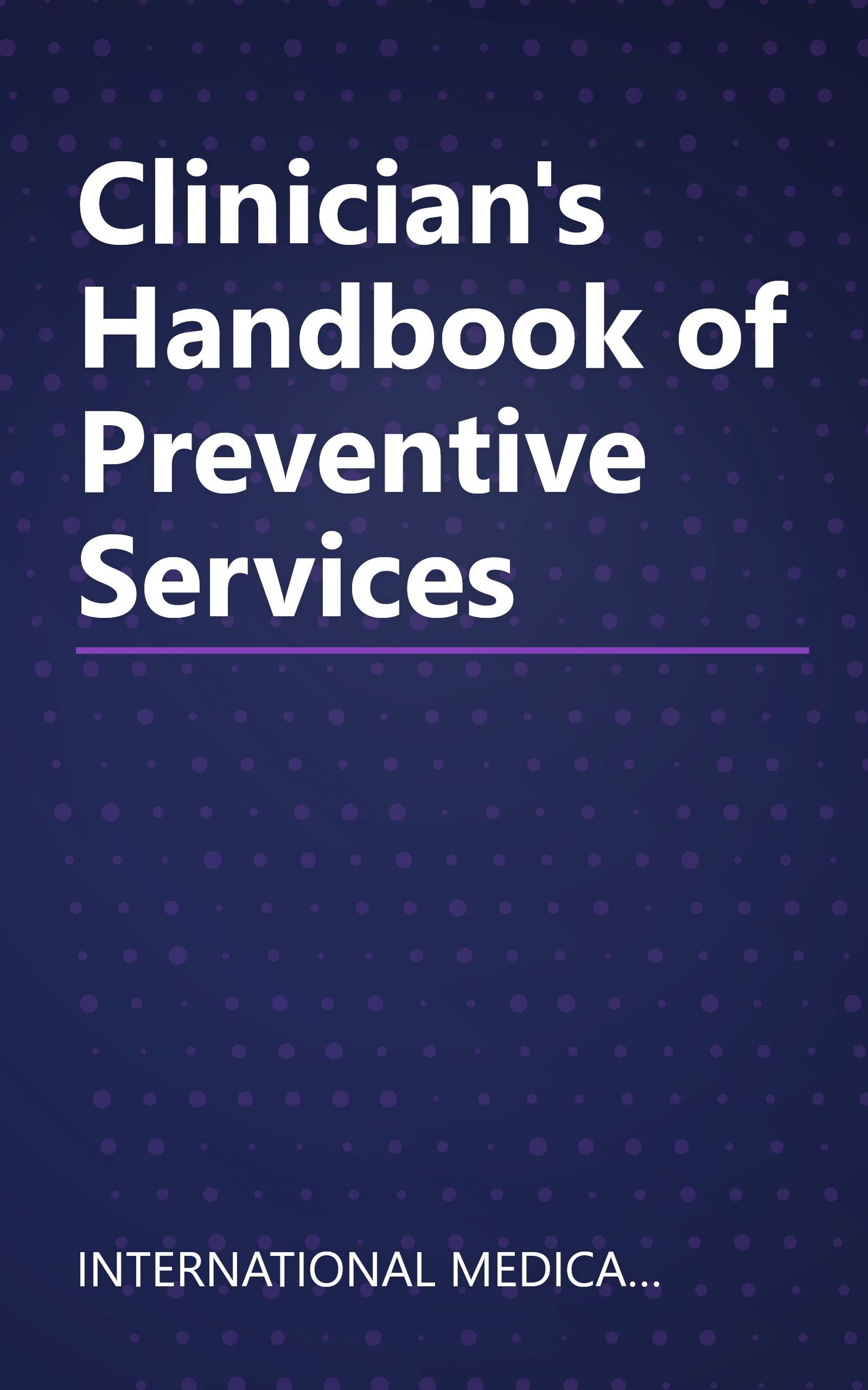 Clinician's Handbook of Preventive Services book cover
