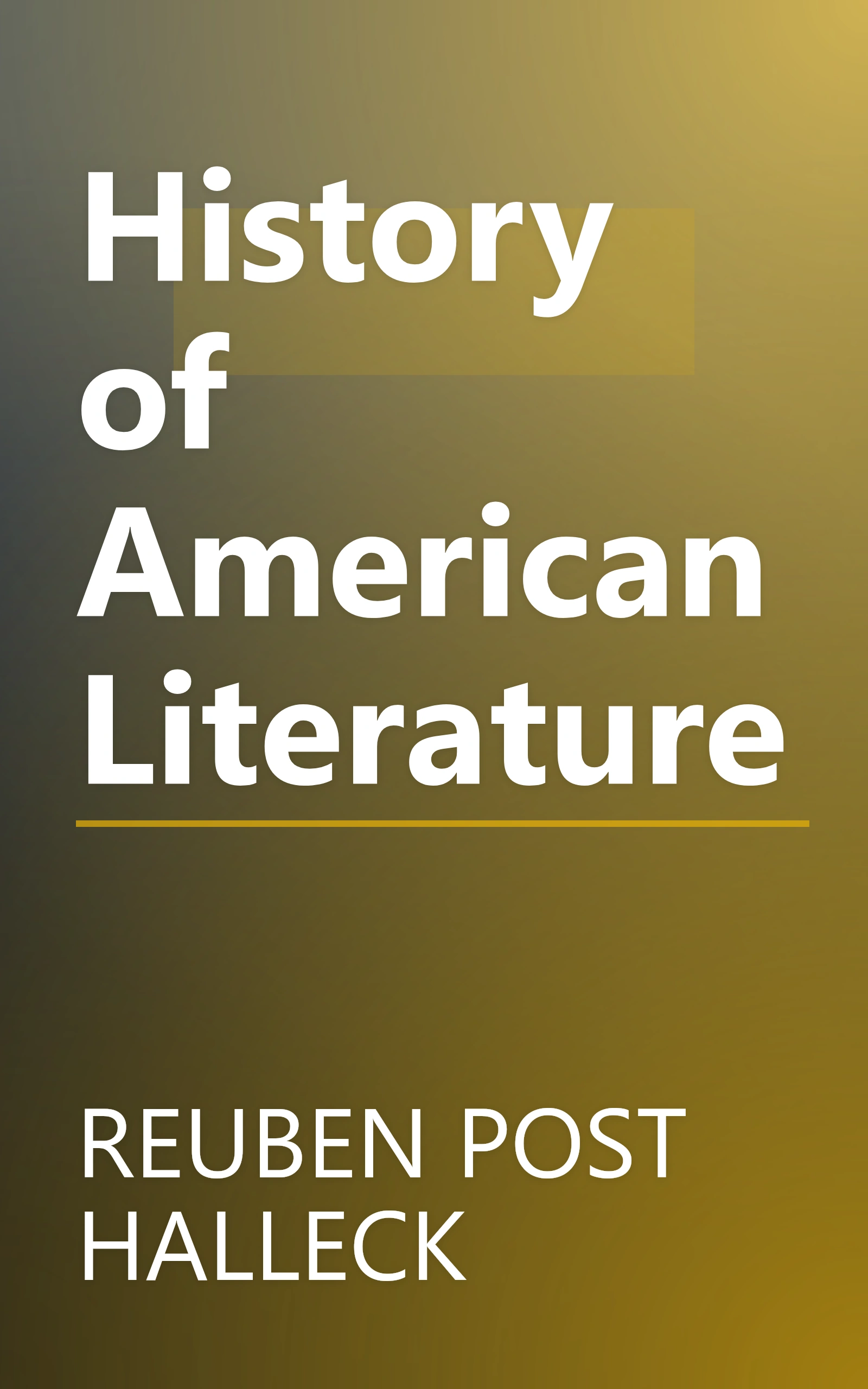 History of American Literature book cover