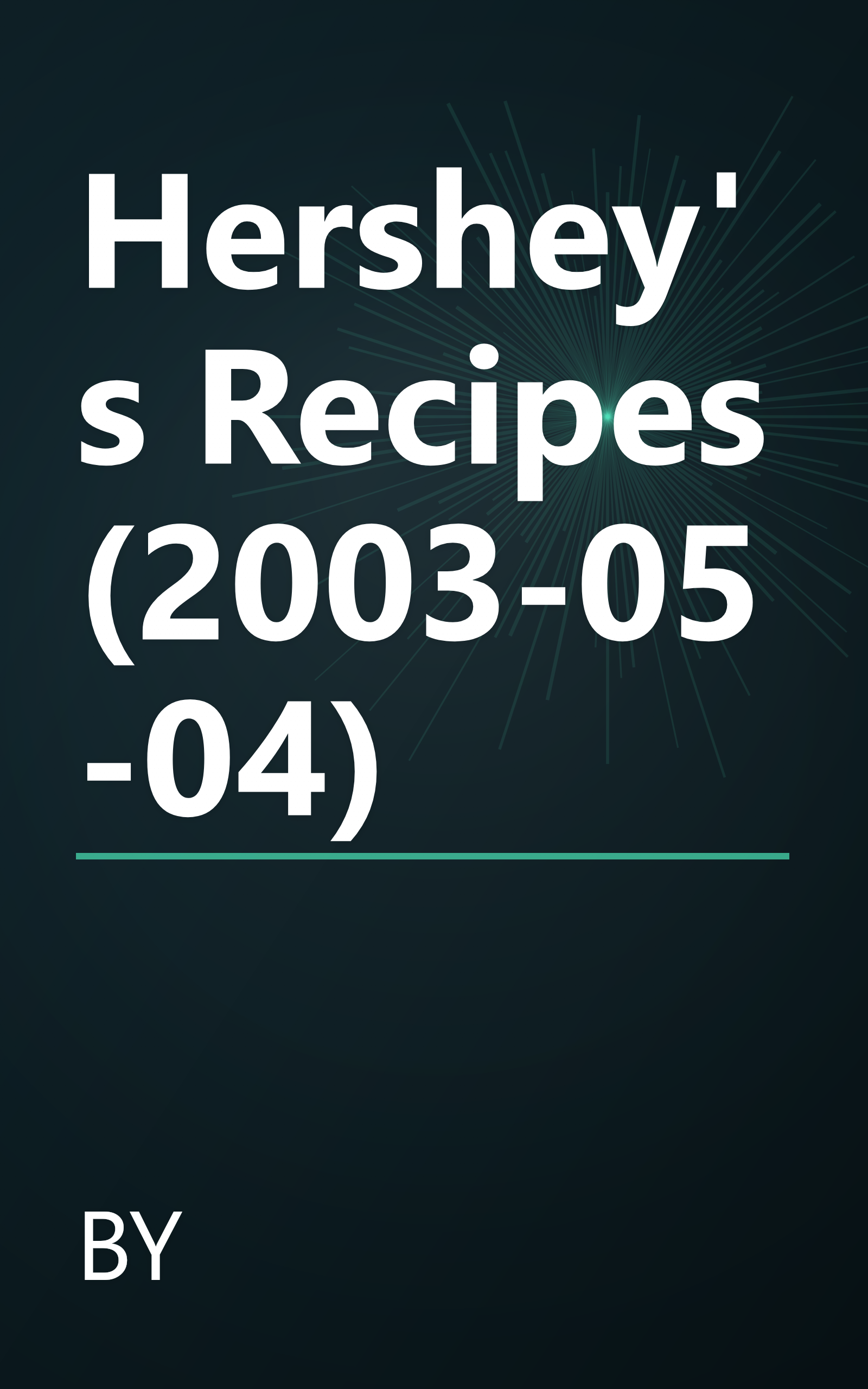 Hershey's Recipes (2003-05-04) book cover