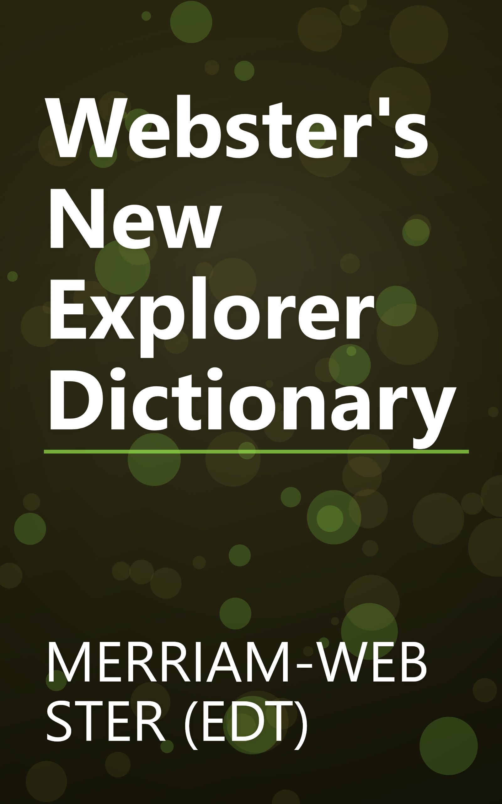 Webster's New Explorer Dictionary book cover