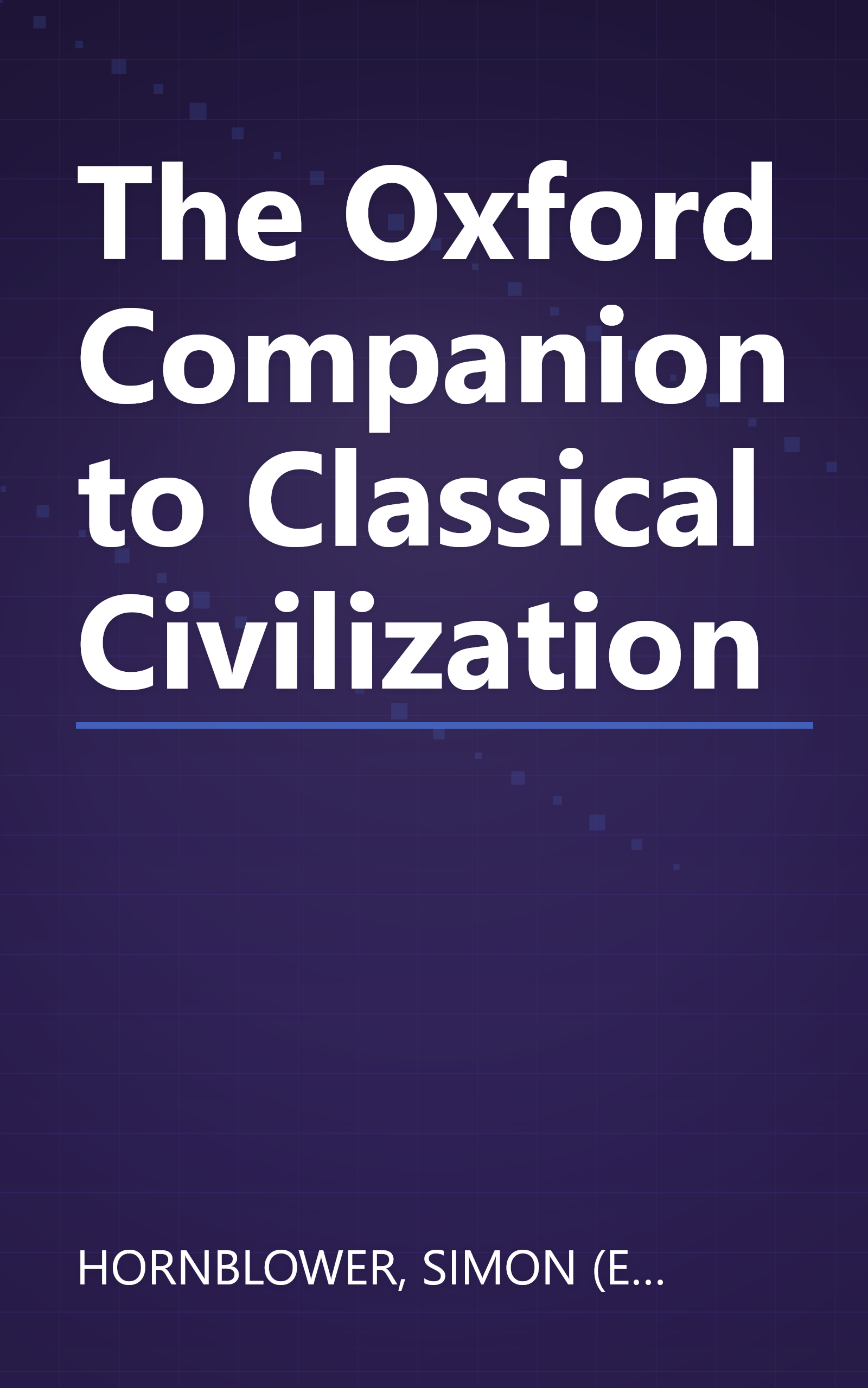 The Oxford Companion to Classical Civilization book cover