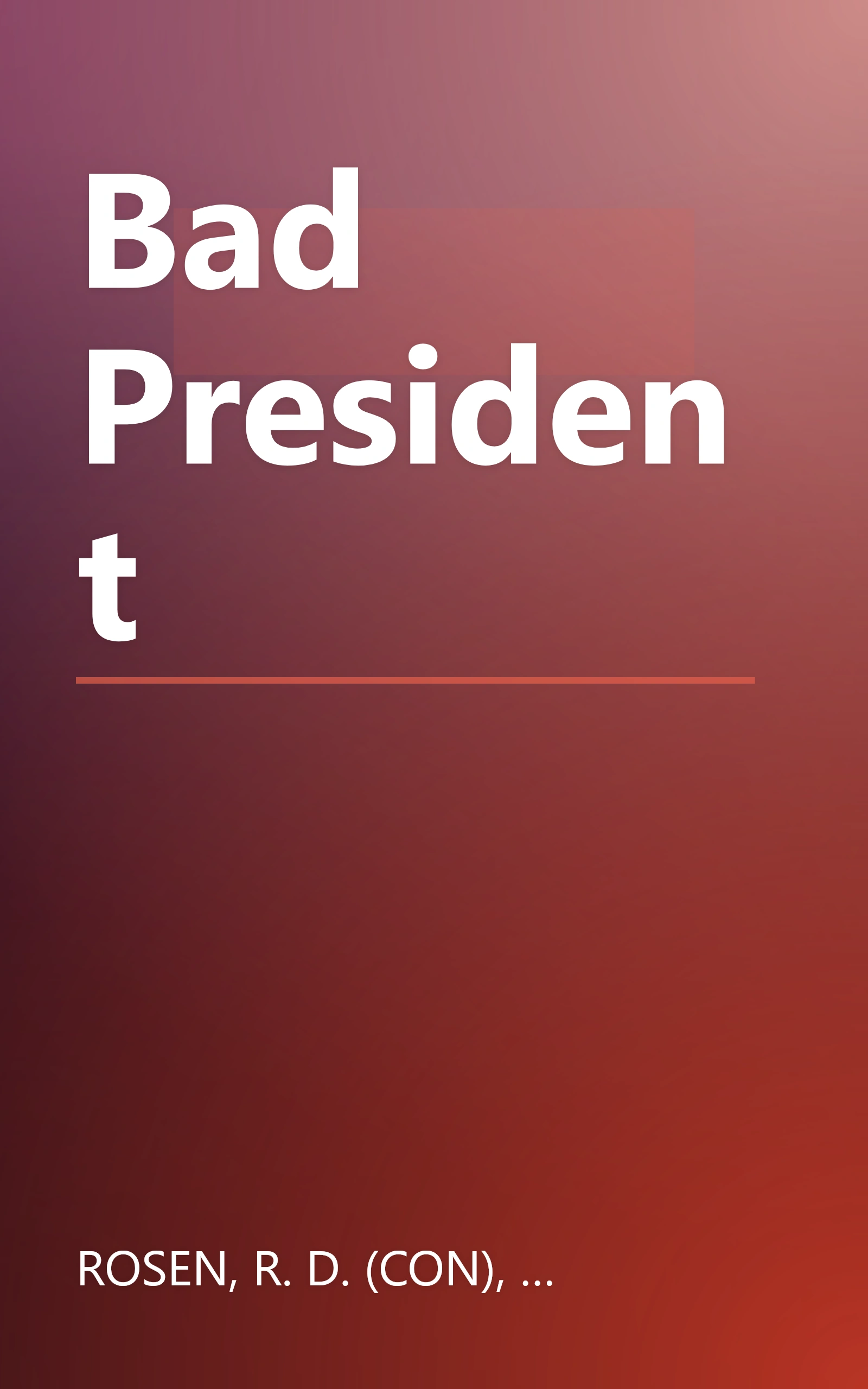 Bad President book cover