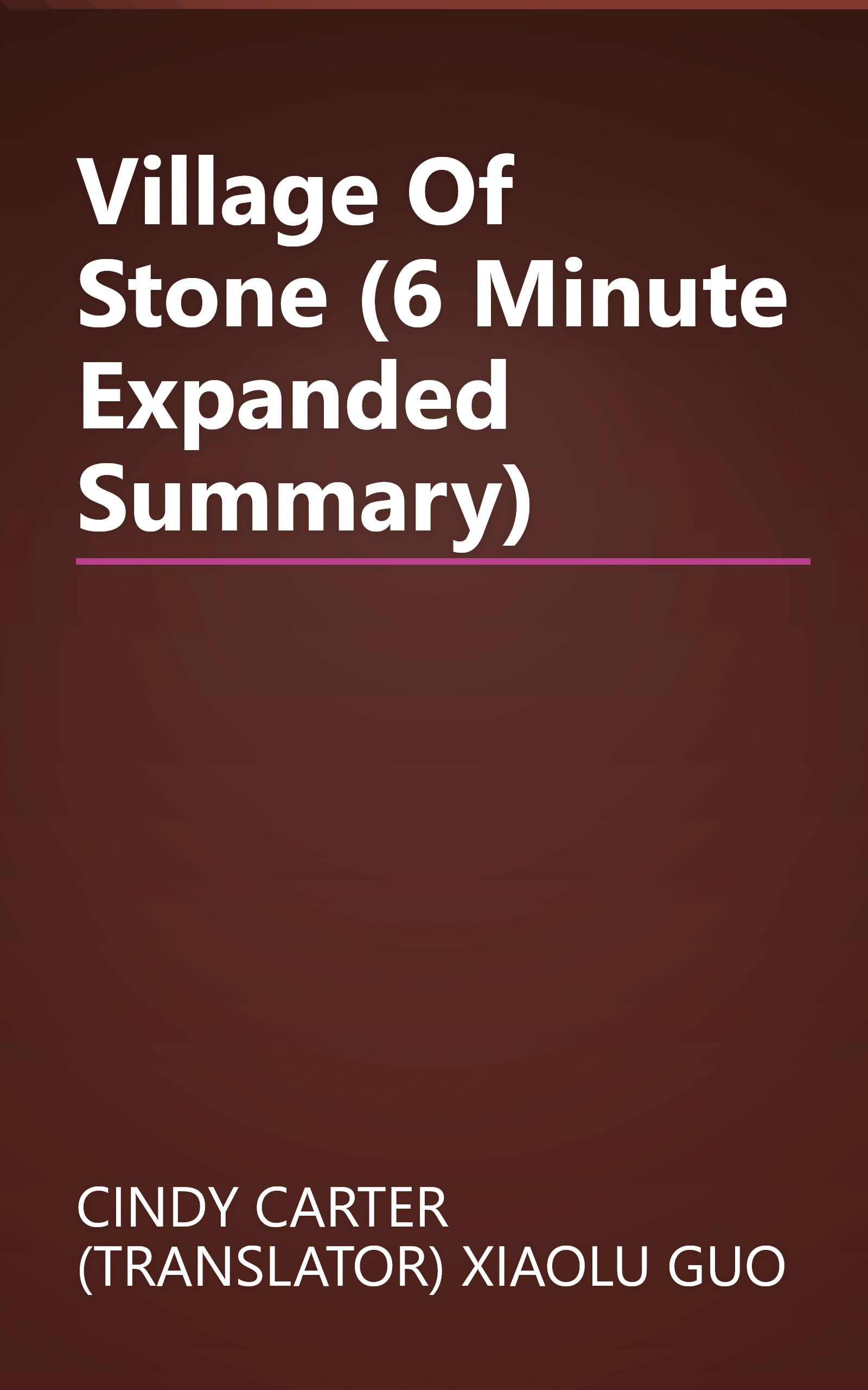 Village Of Stone (6 Minute   Expanded Summary) book cover