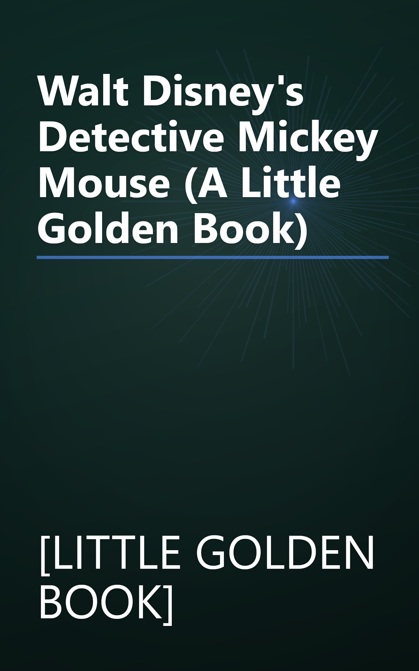 Walt Disney's Detective Mickey Mouse (A Little Golden Book) book cover