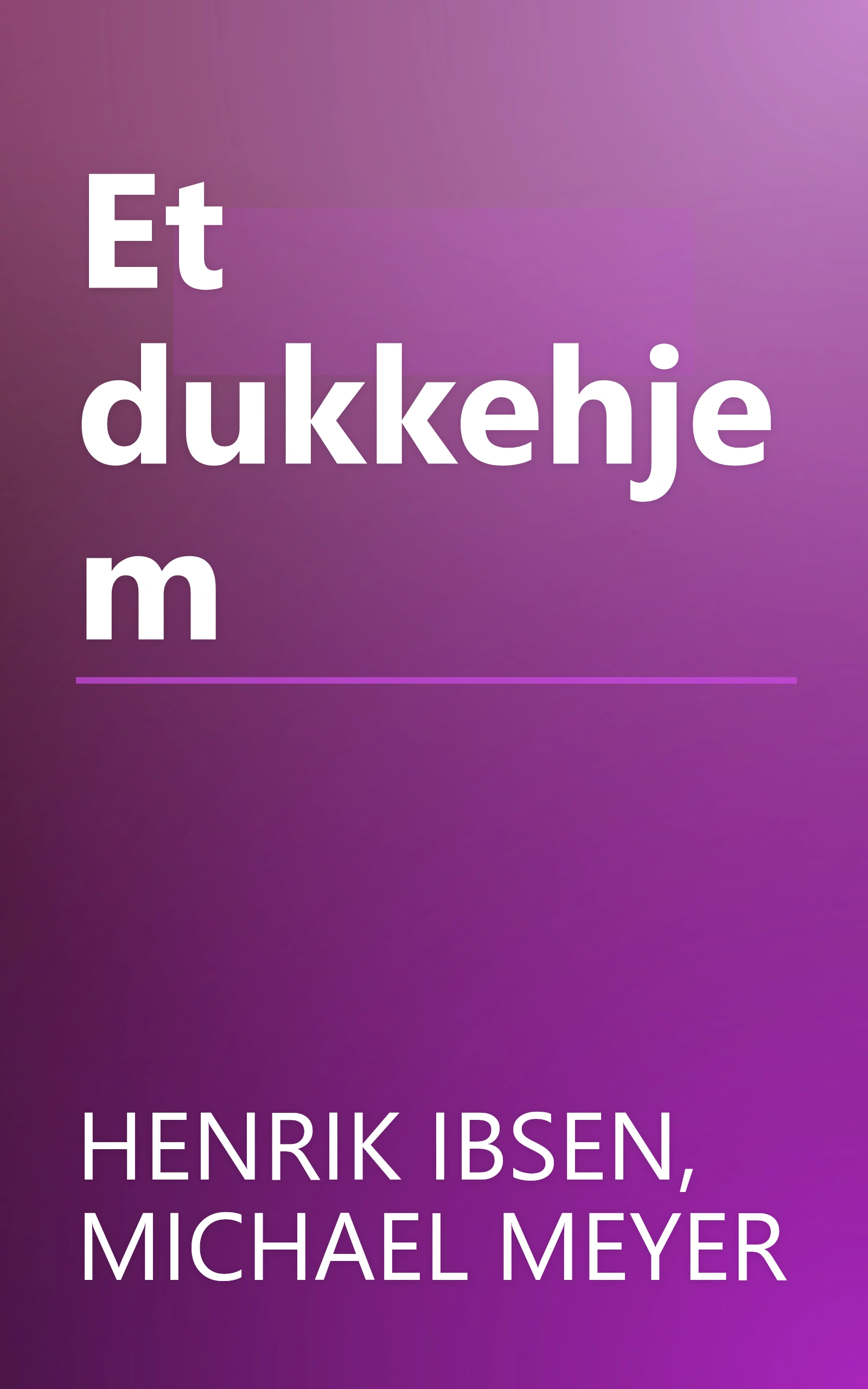 Et dukkehjem book cover