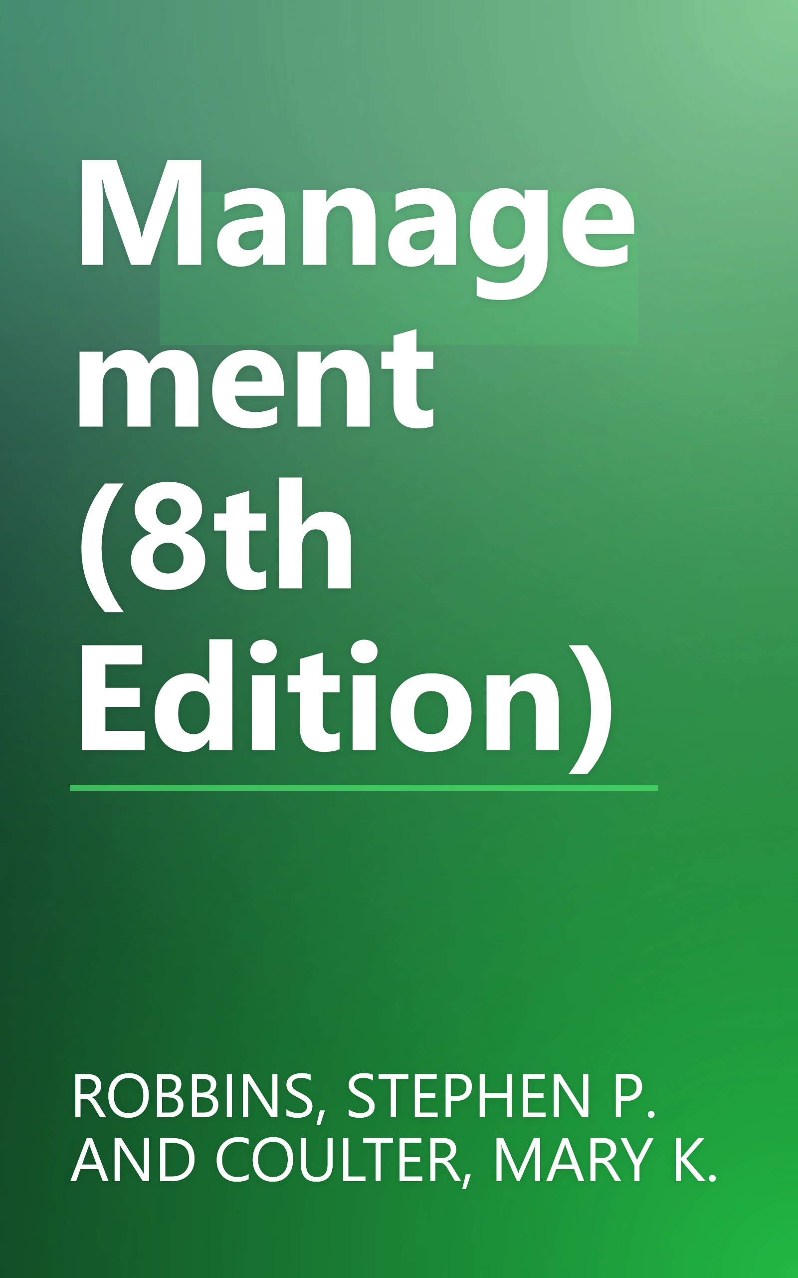 Management (8th Edition) book cover