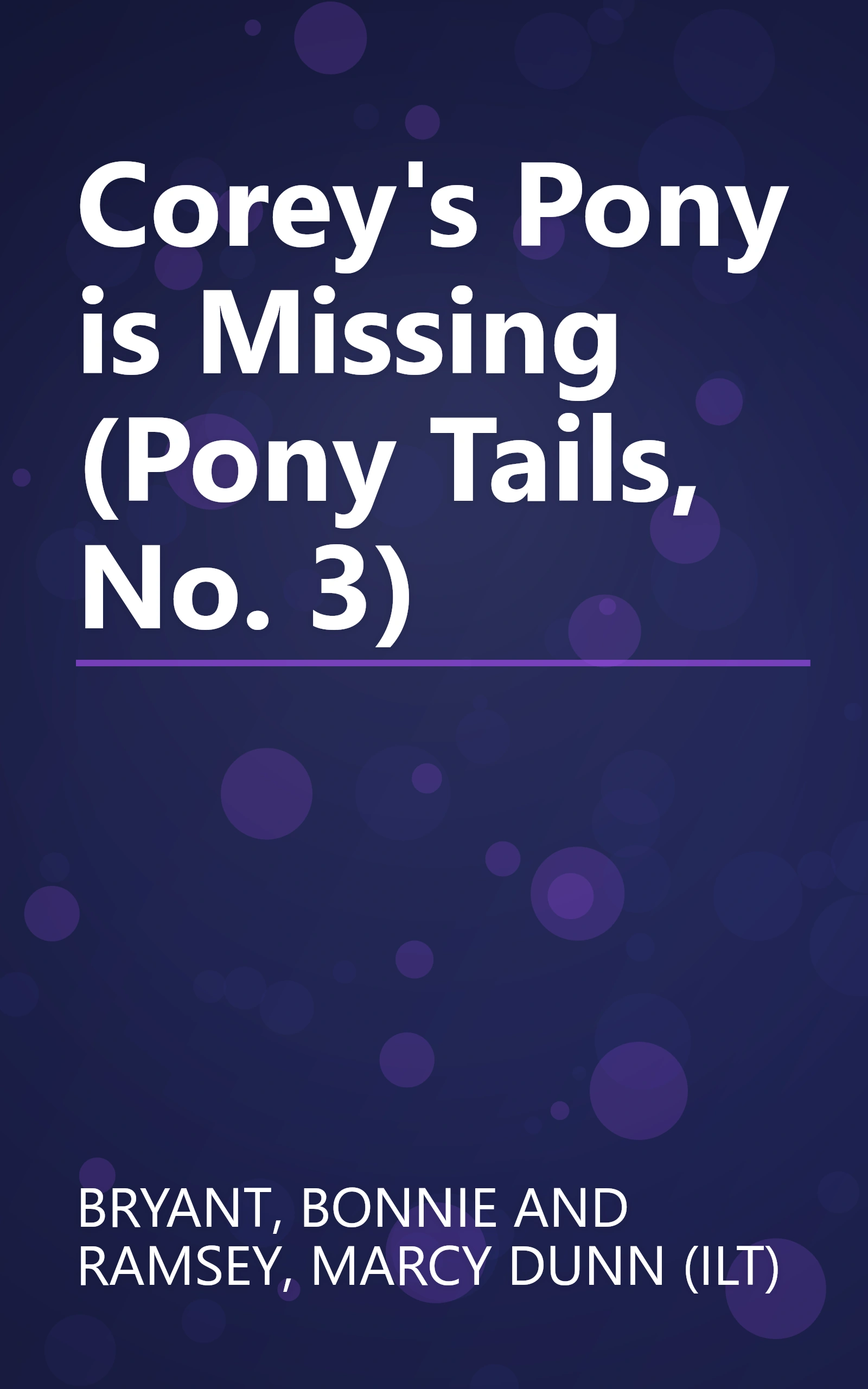 Corey's Pony is Missing (Pony Tails, No. 3) book cover