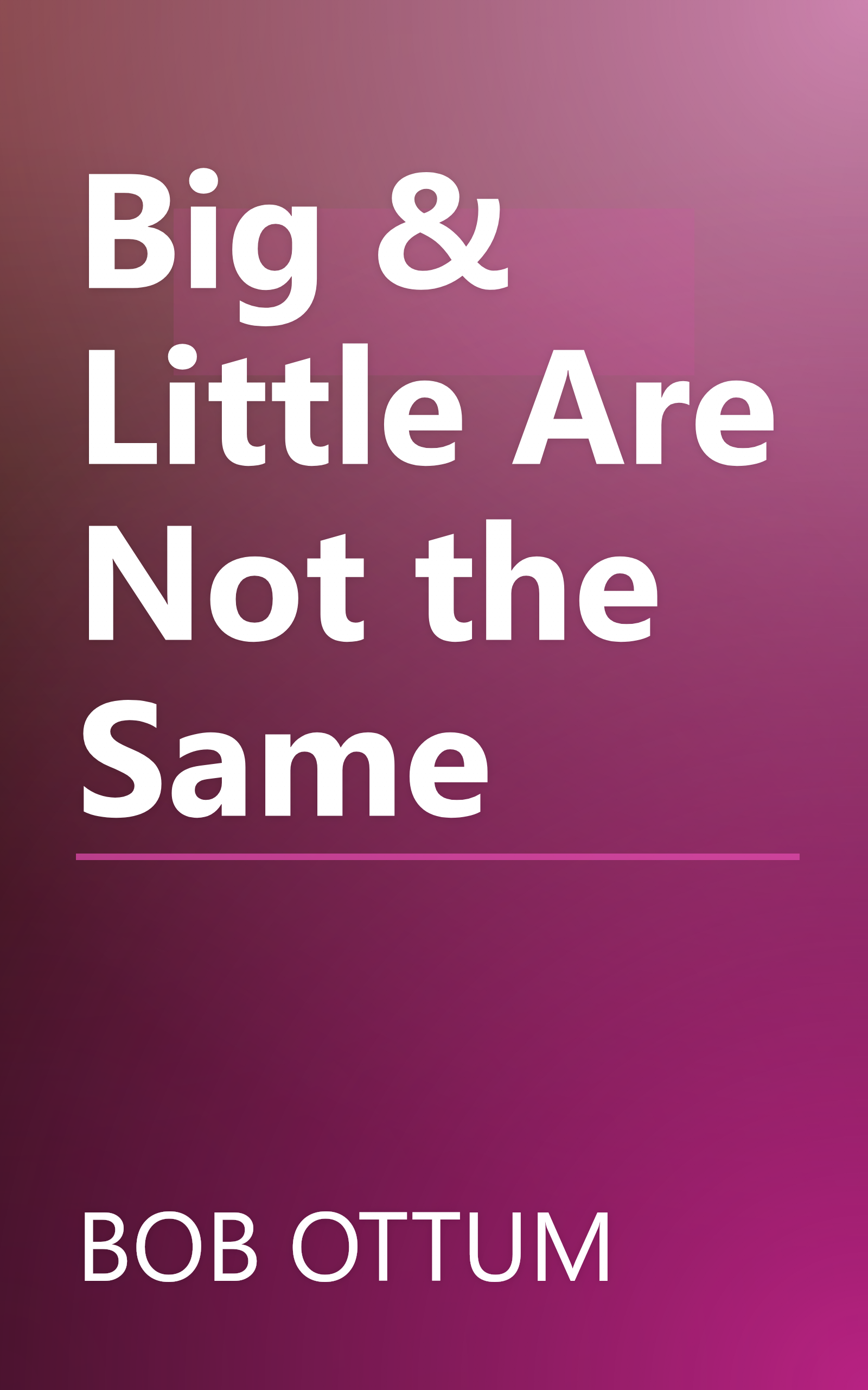 Big & Little Are Not the Same book cover