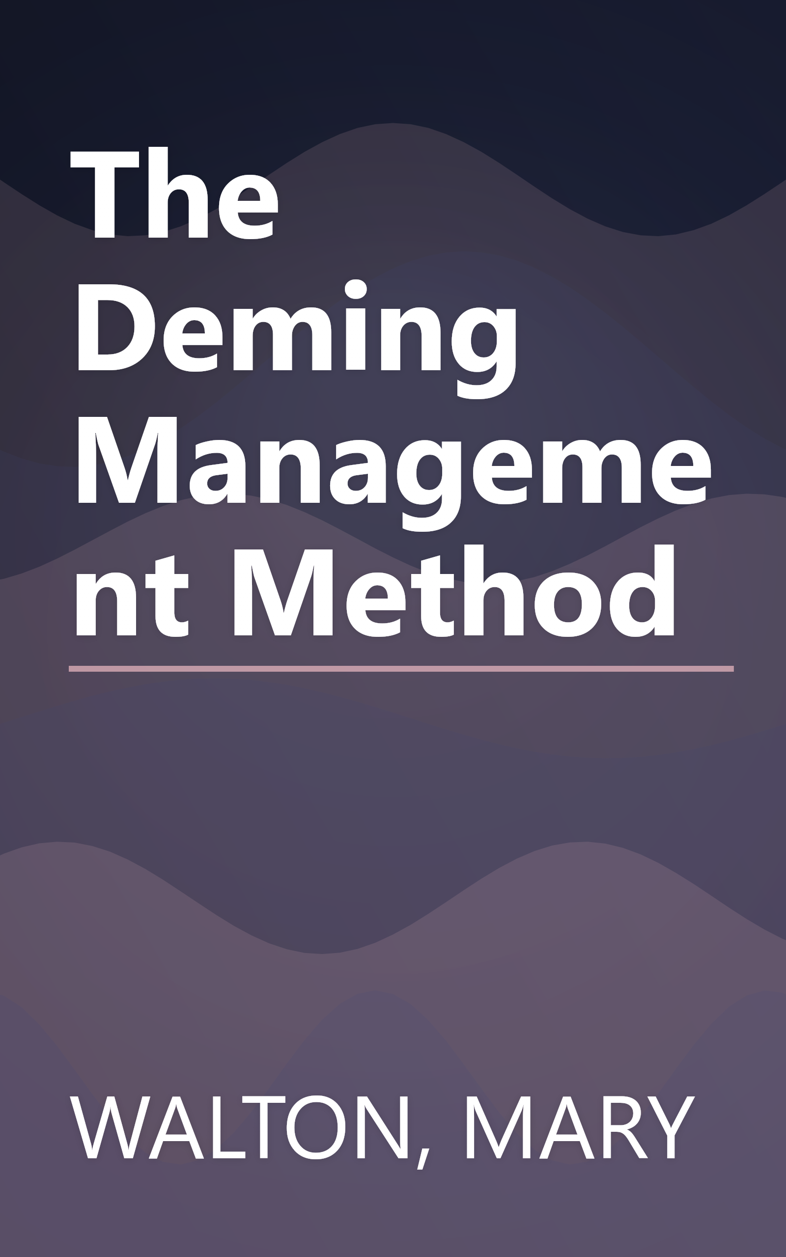 The Deming Management Method book cover