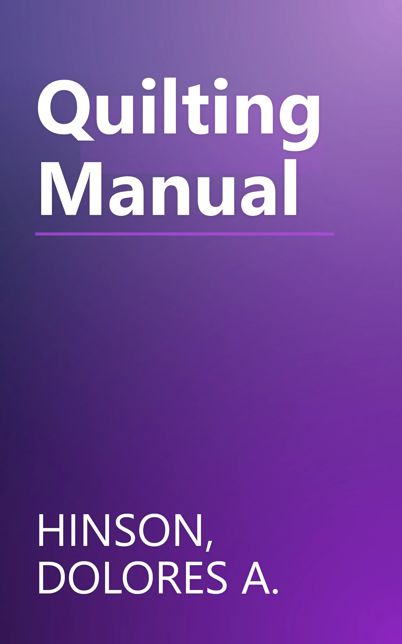 Quilting Manual book cover