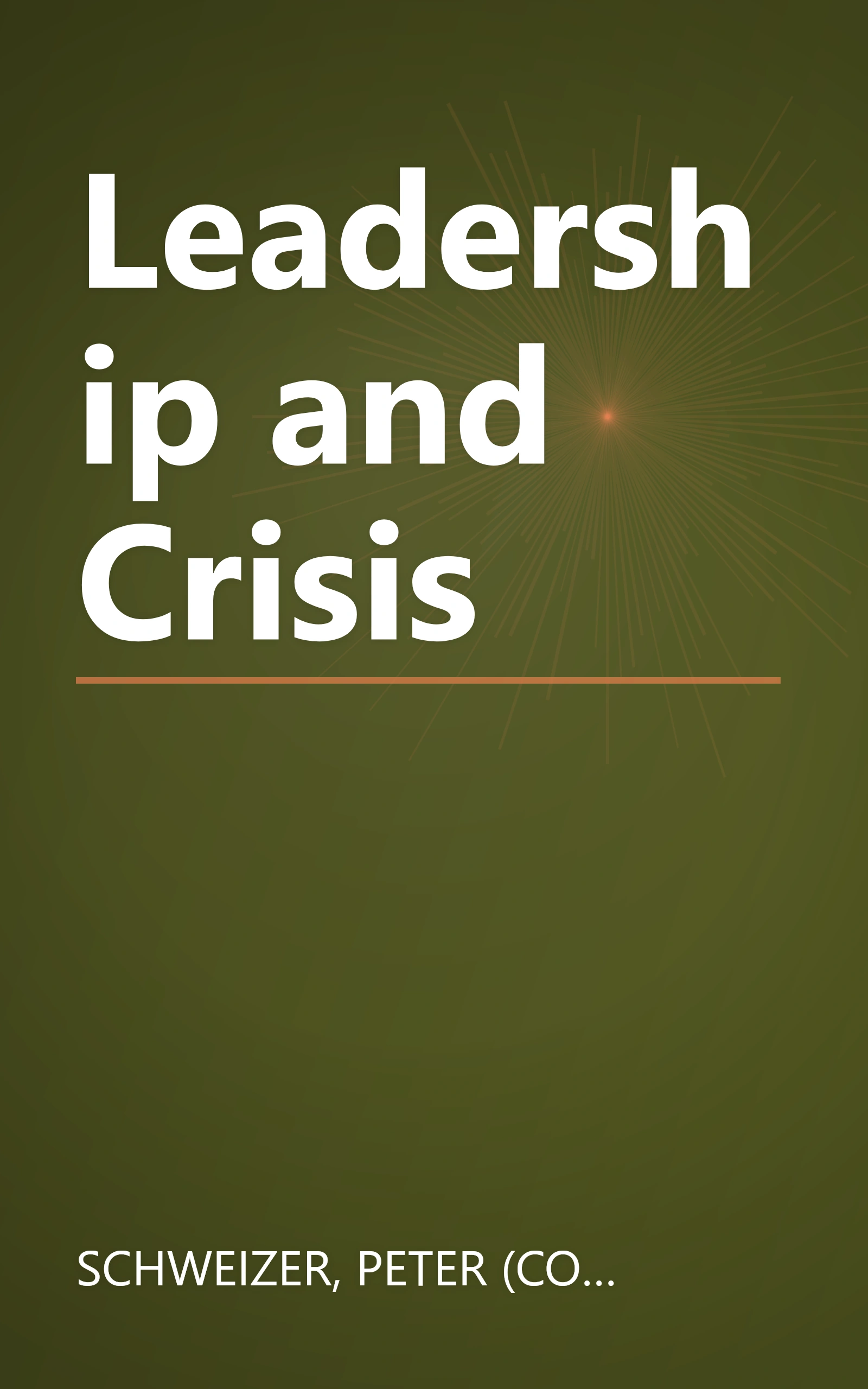 Leadership and Crisis book cover