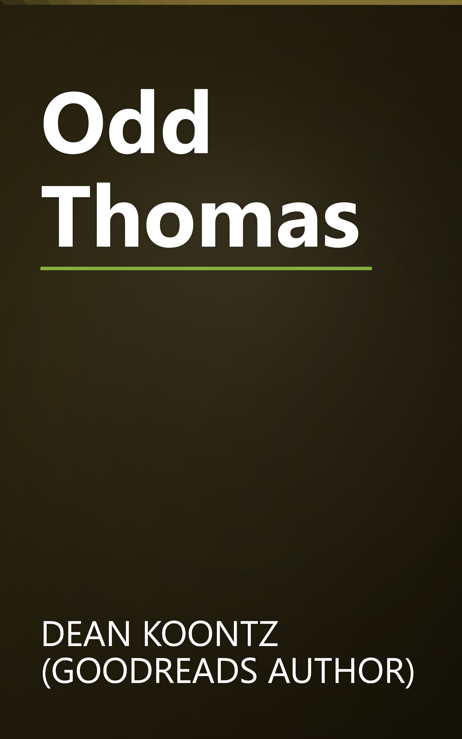 Odd Thomas book cover
