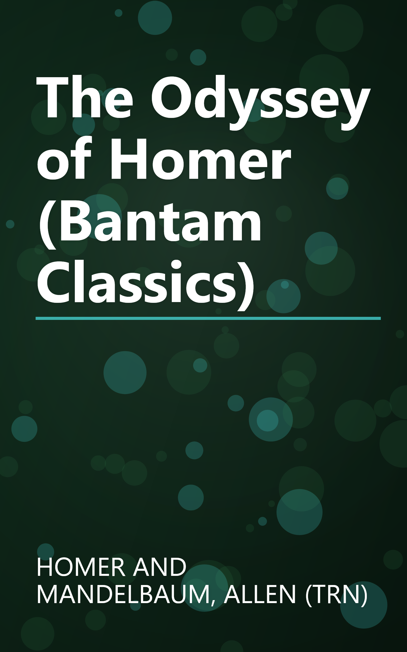 The Odyssey of Homer (Bantam Classics) book cover