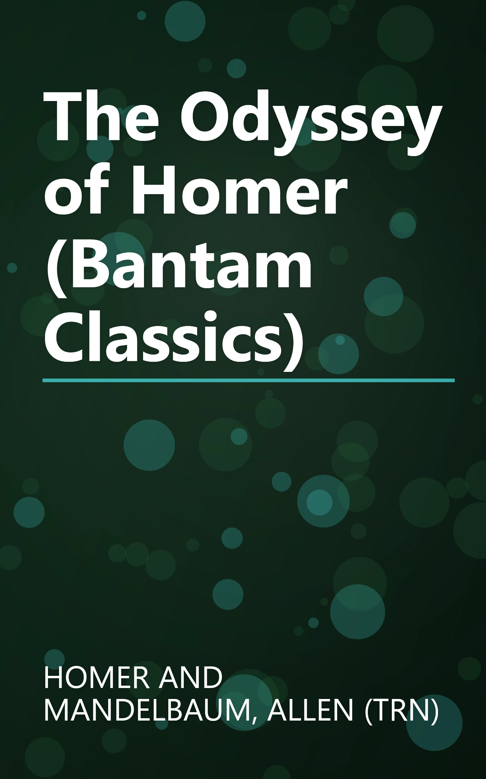 The Odyssey of Homer (Bantam Classics) book cover