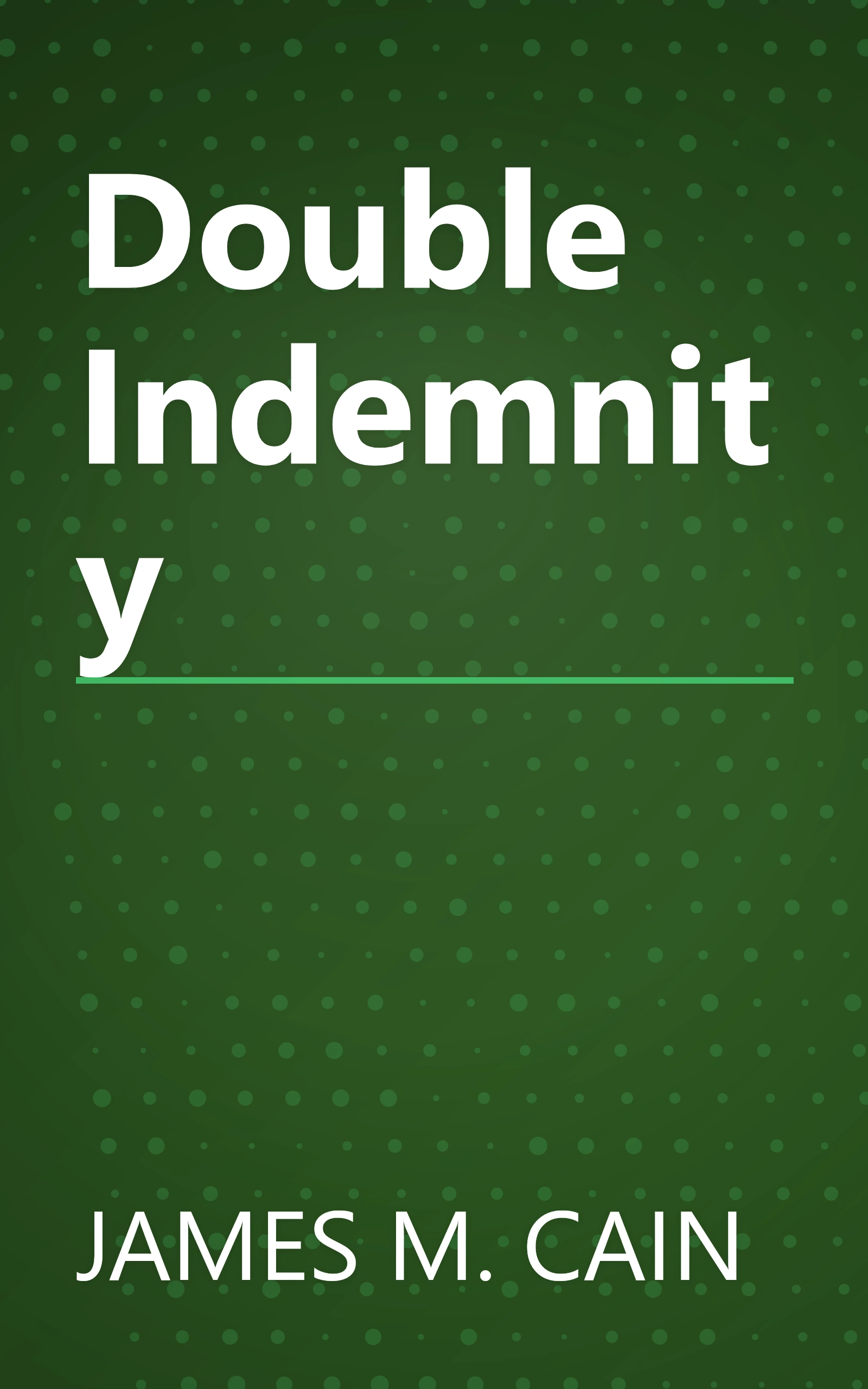 Double Indemnity book cover