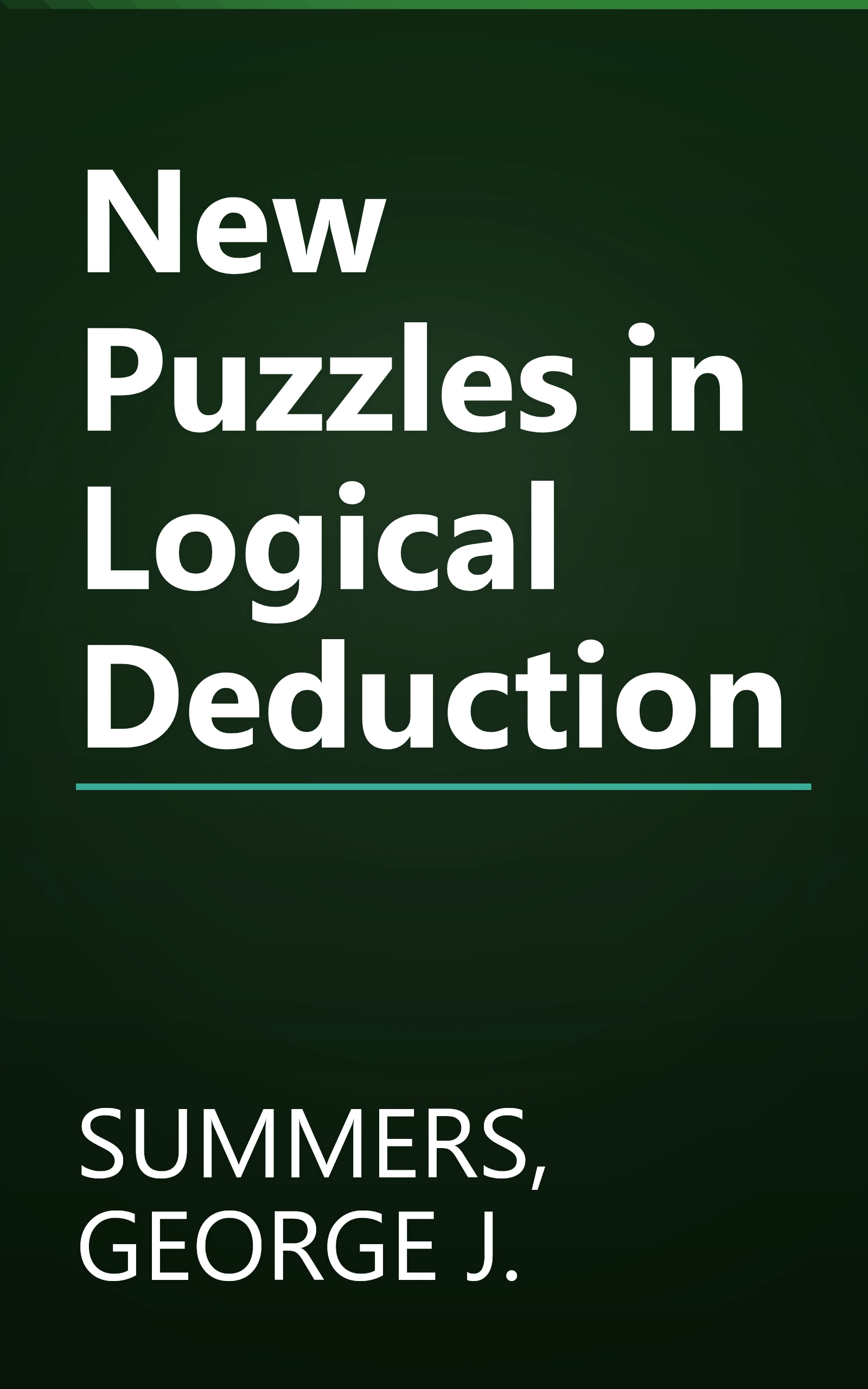New Puzzles in Logical Deduction book cover