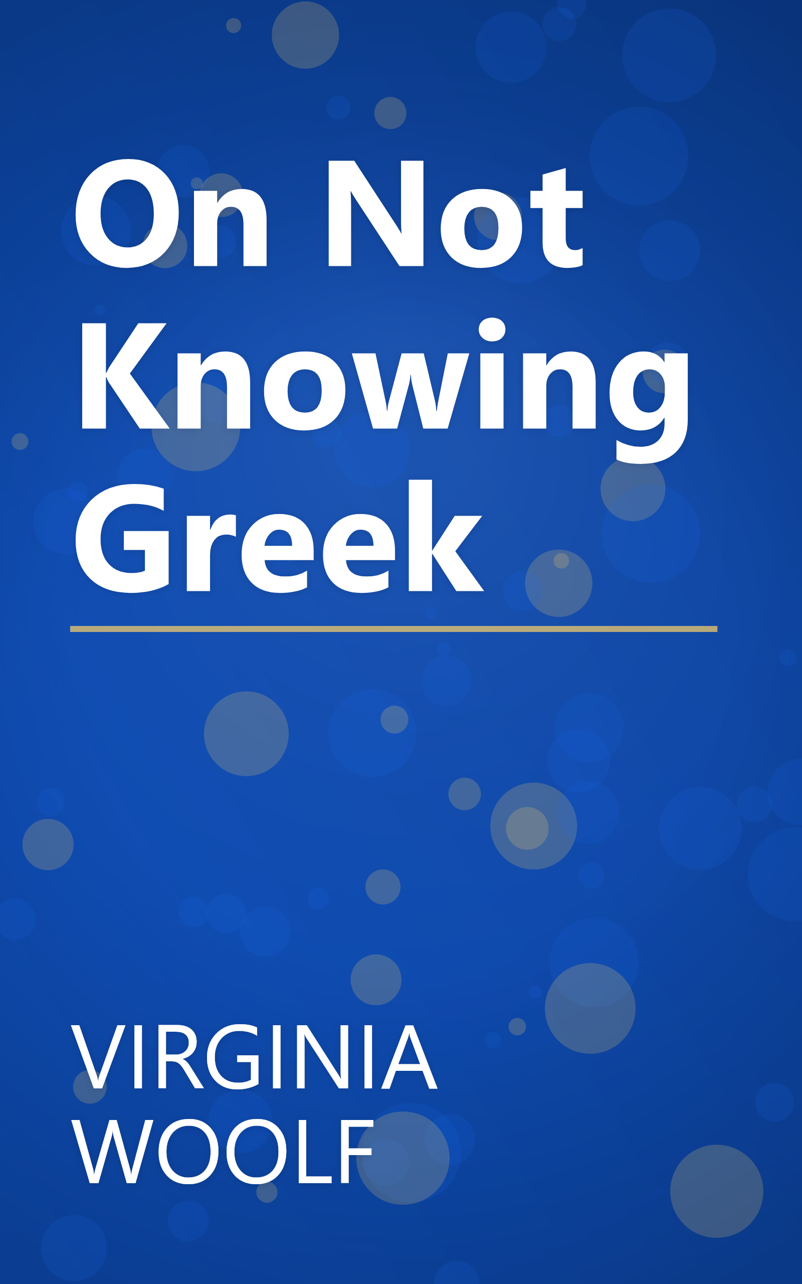 On Not Knowing Greek book cover