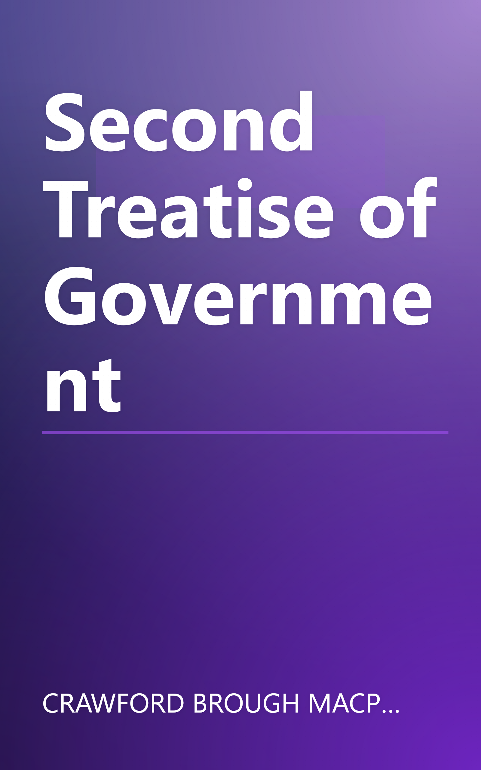 Second Treatise of Government book cover