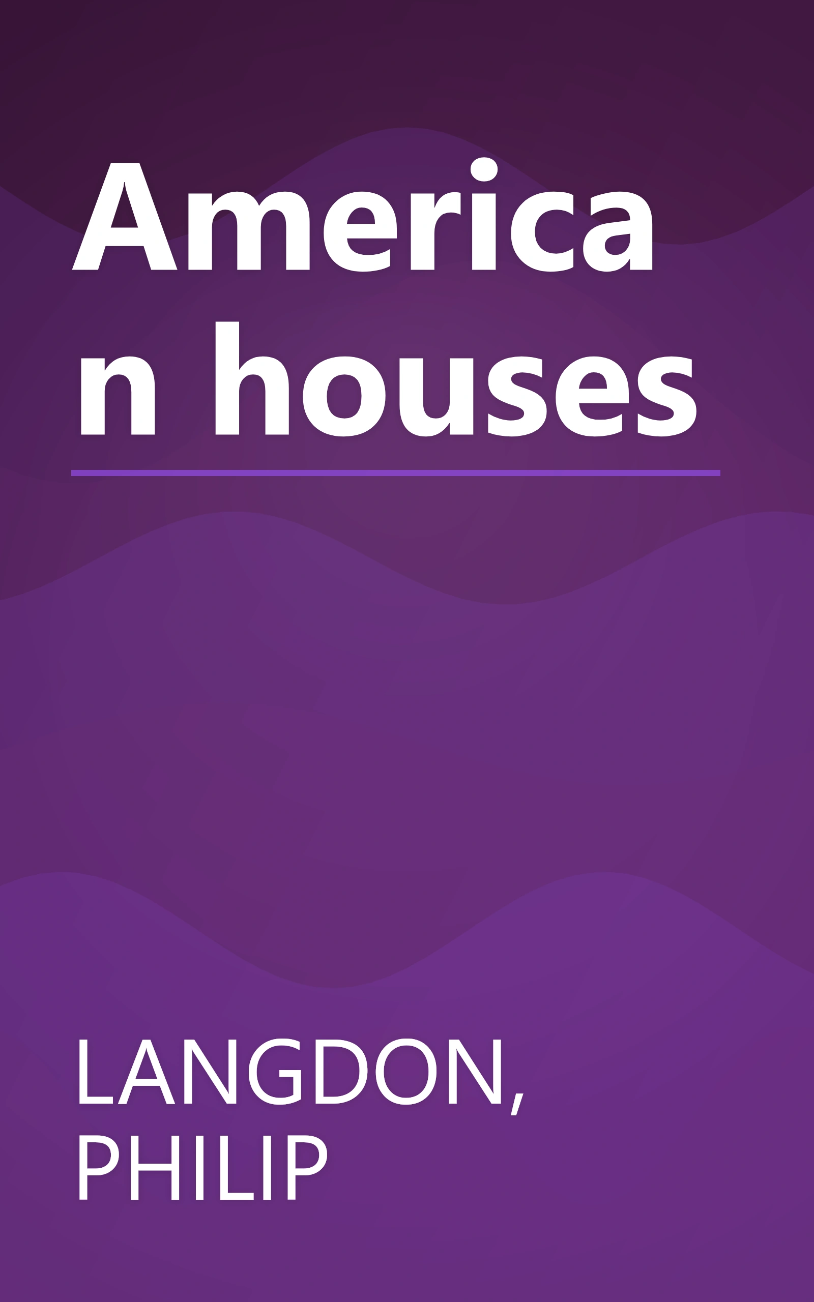 American houses book cover
