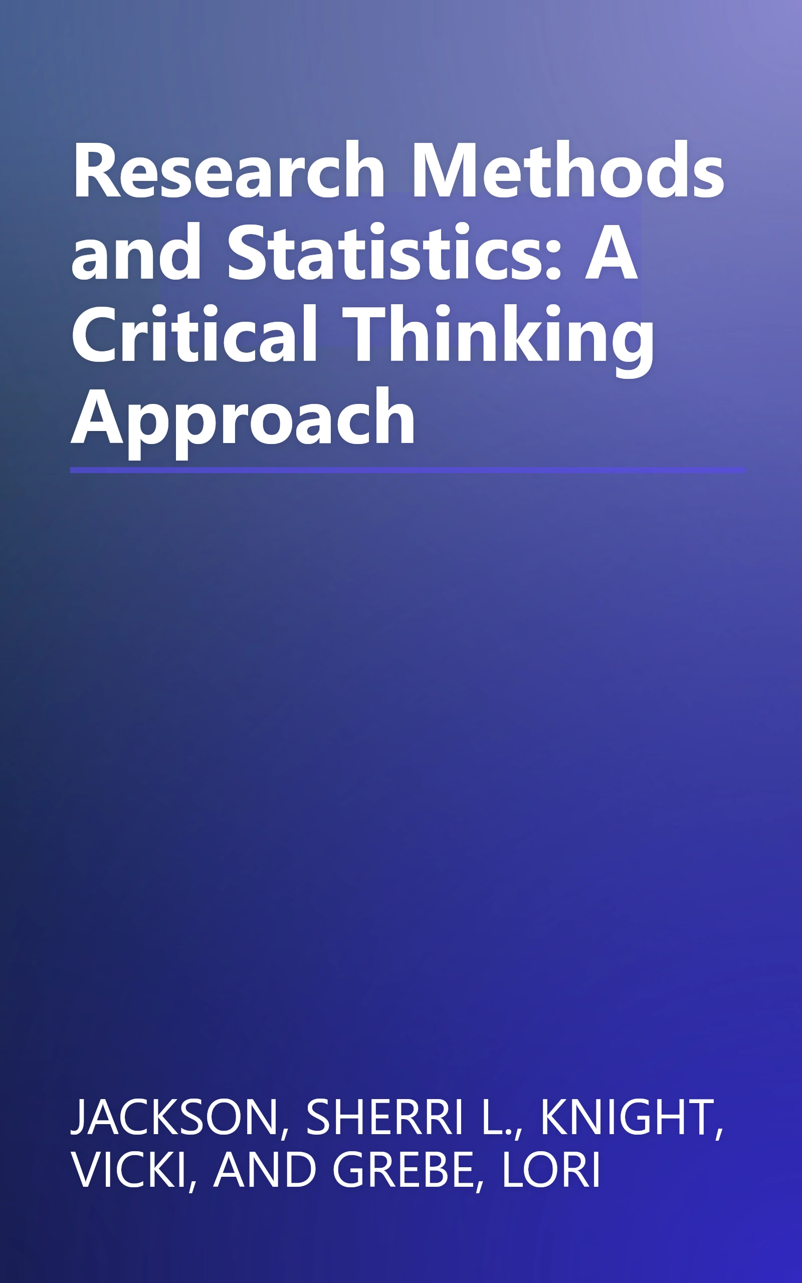 Research Methods and Statistics: A Critical Thinking Approach book cover