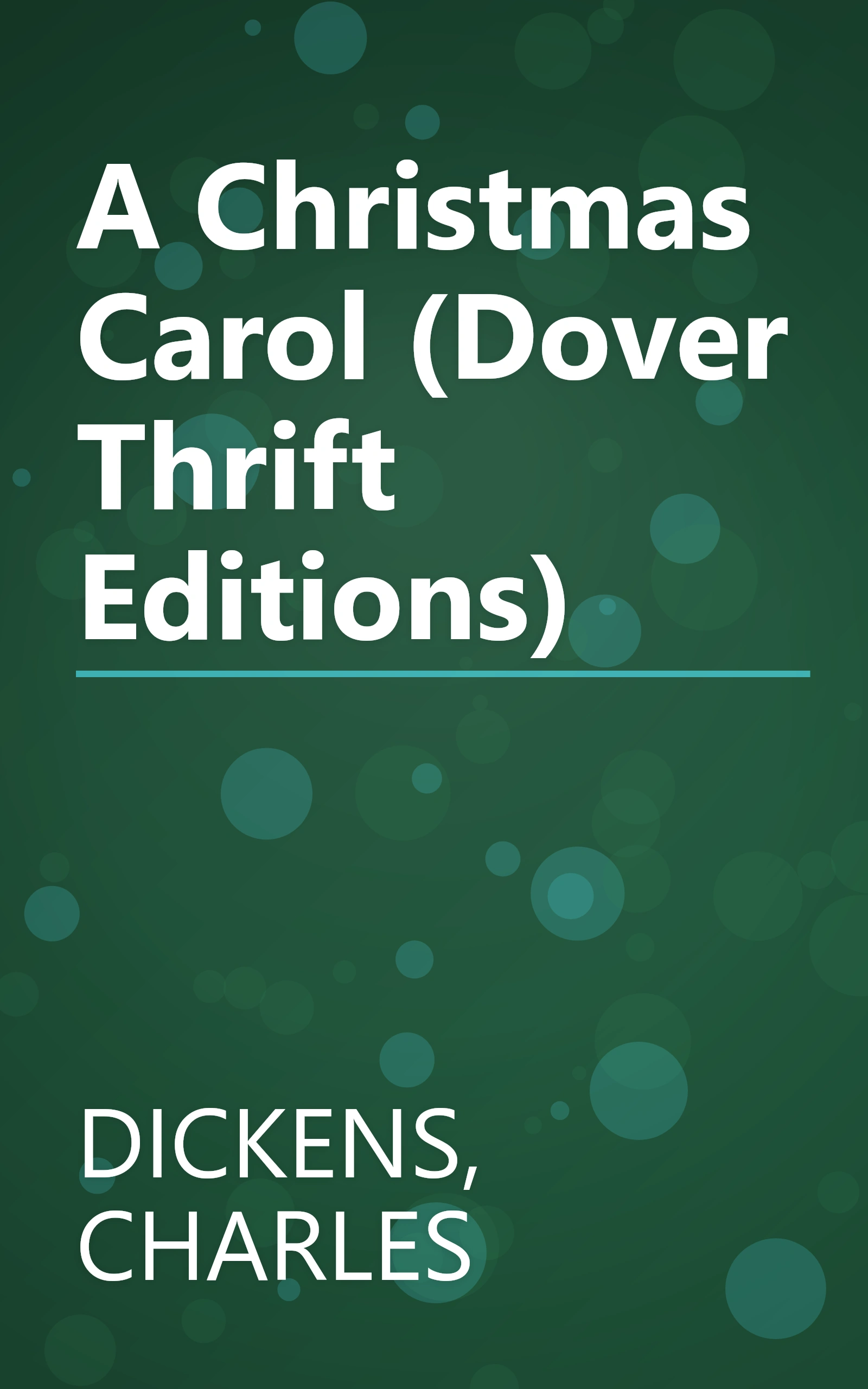 A Christmas Carol (Dover Thrift Editions) book cover