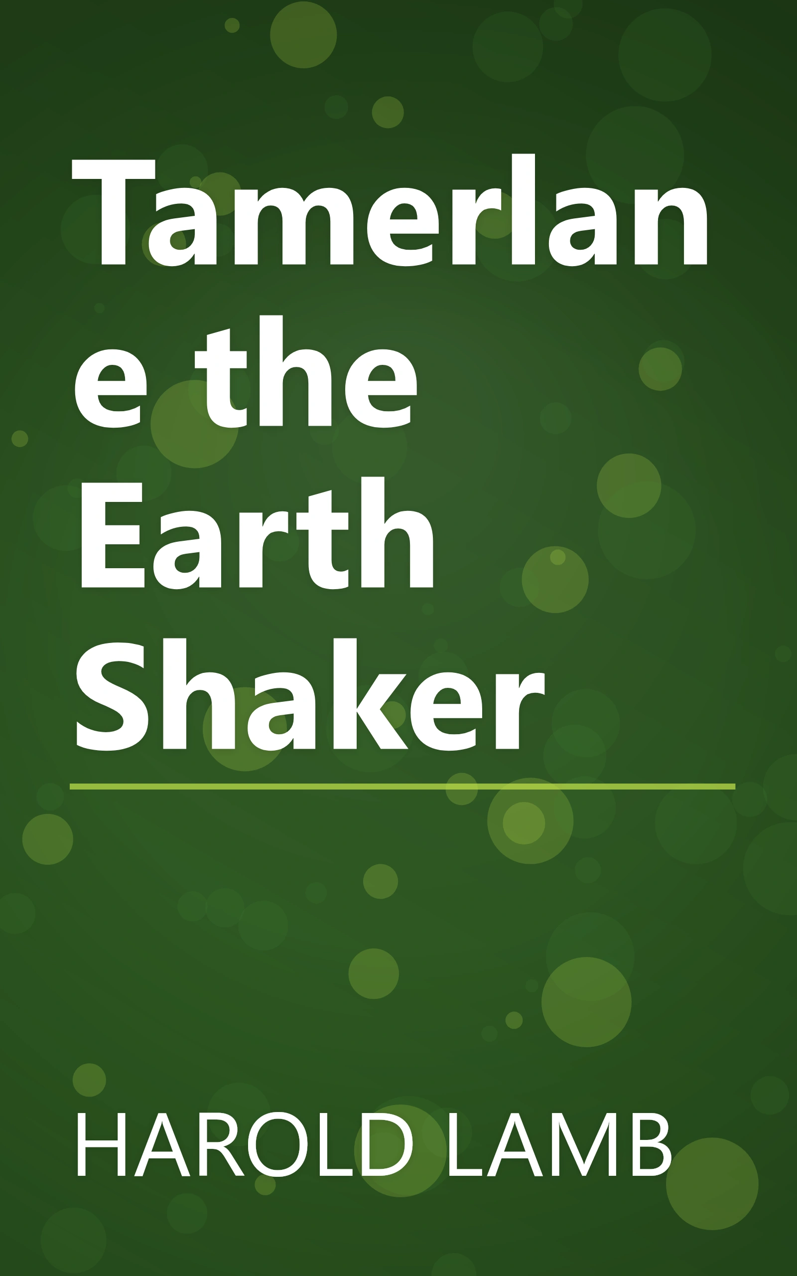 Tamerlane the Earth Shaker book cover