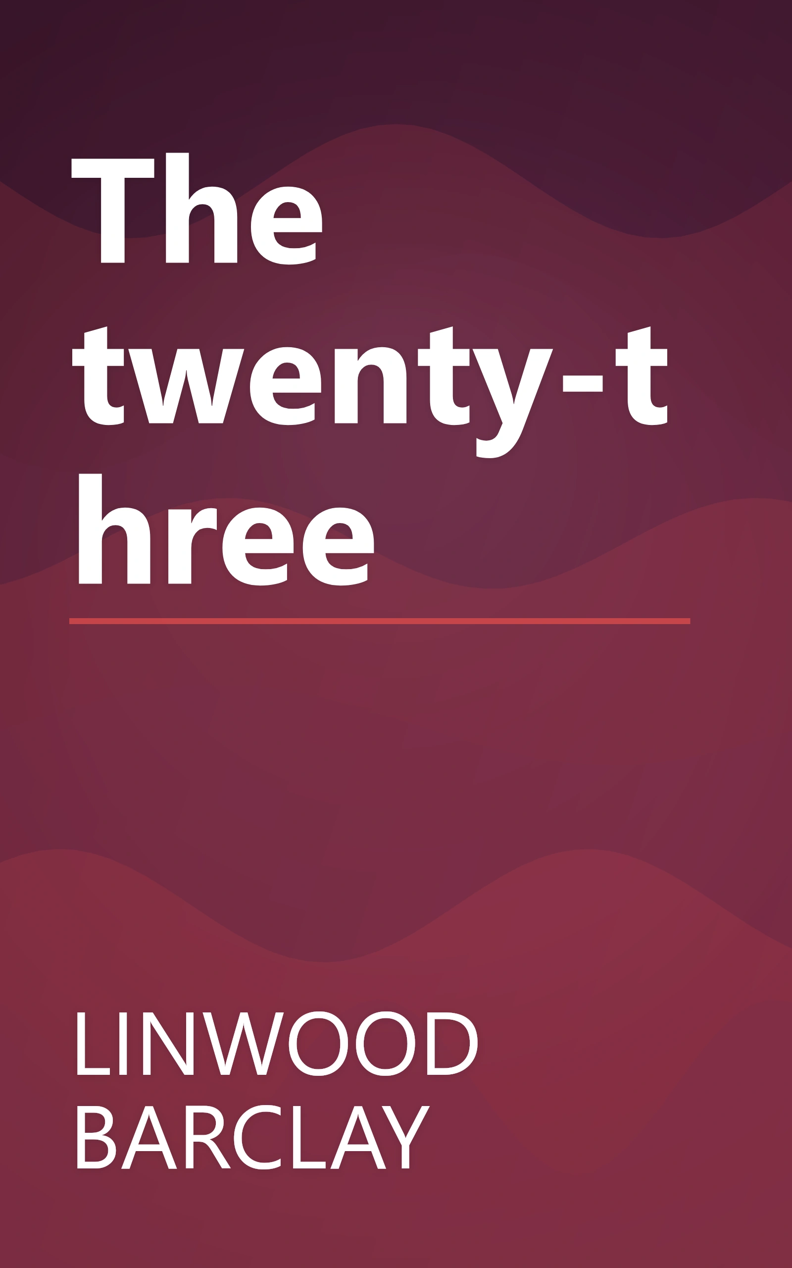 The twenty-three book cover