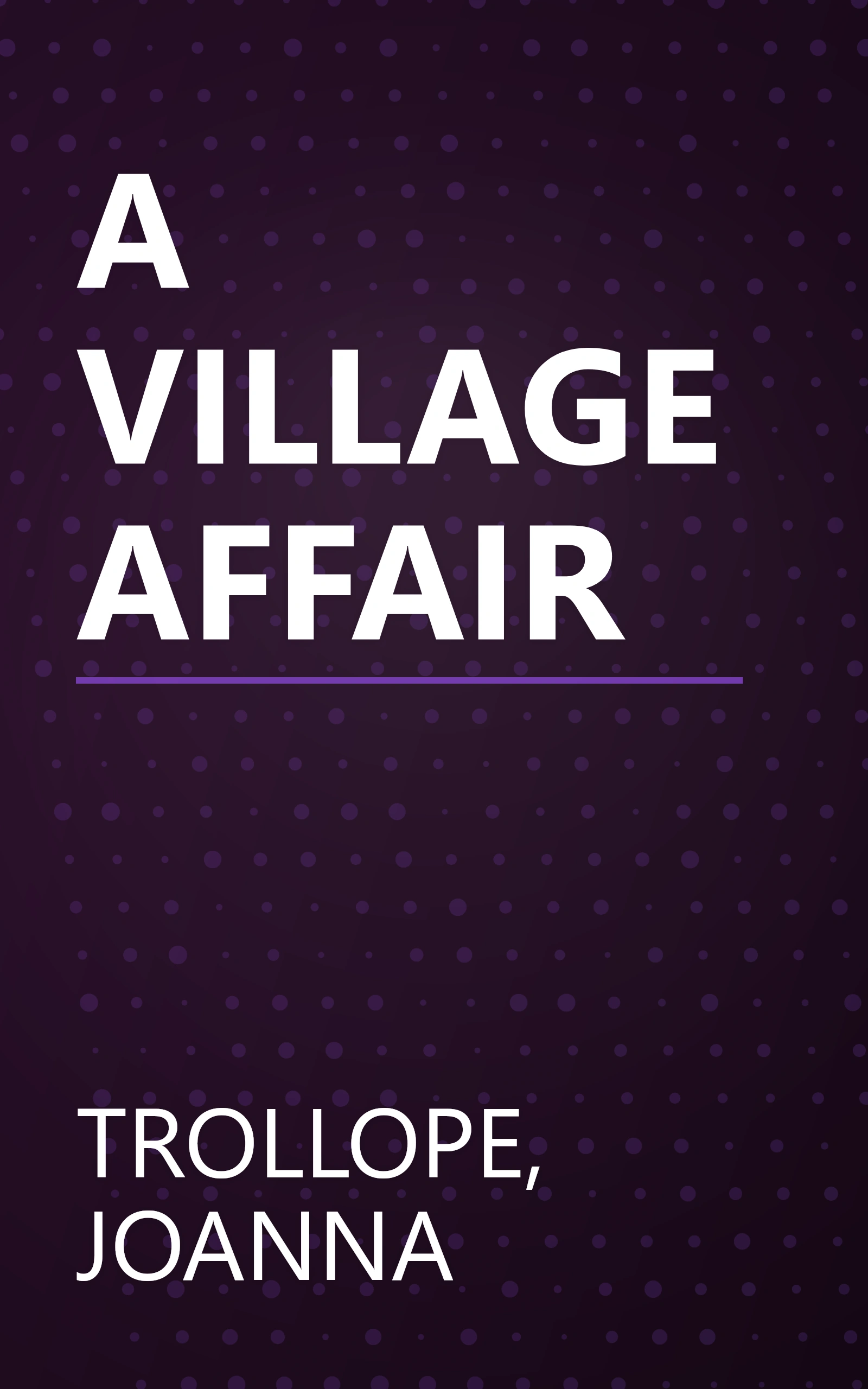 A VILLAGE AFFAIR book cover