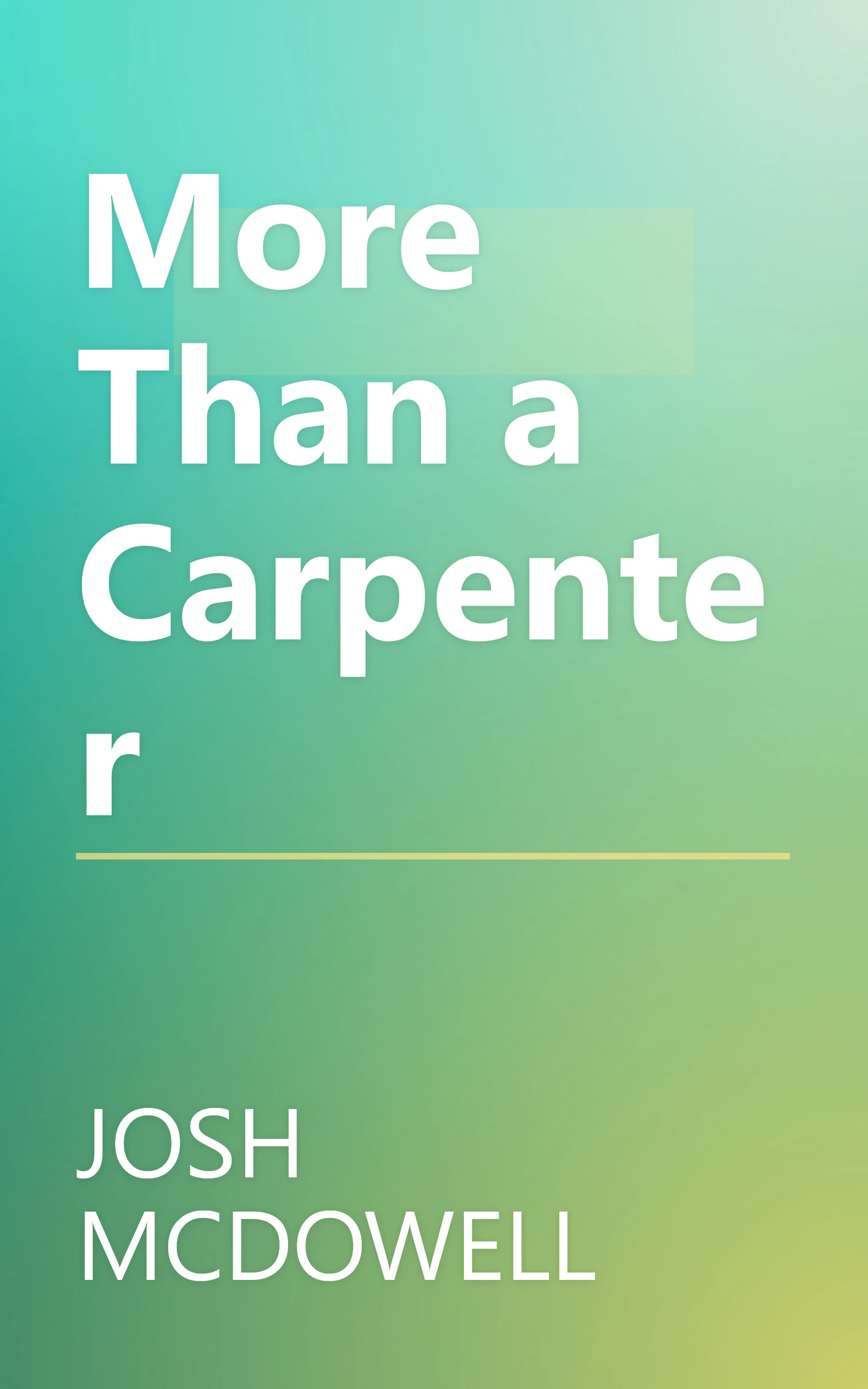 More Than a Carpenter book cover