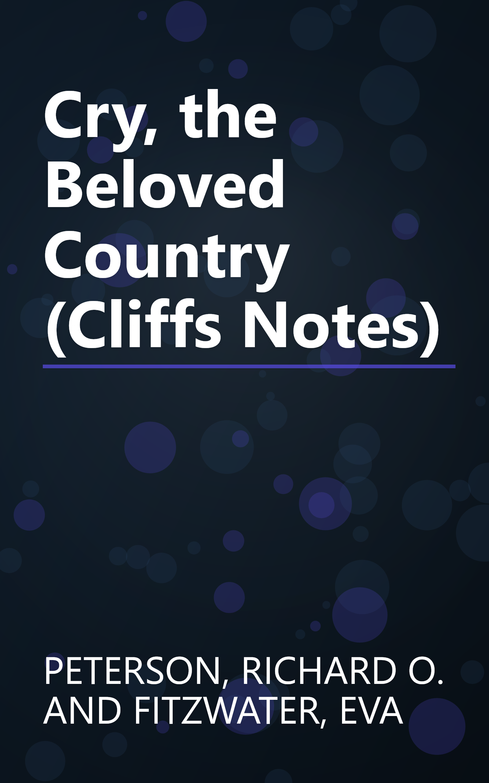 Cry, the Beloved Country (Cliffs Notes) book cover