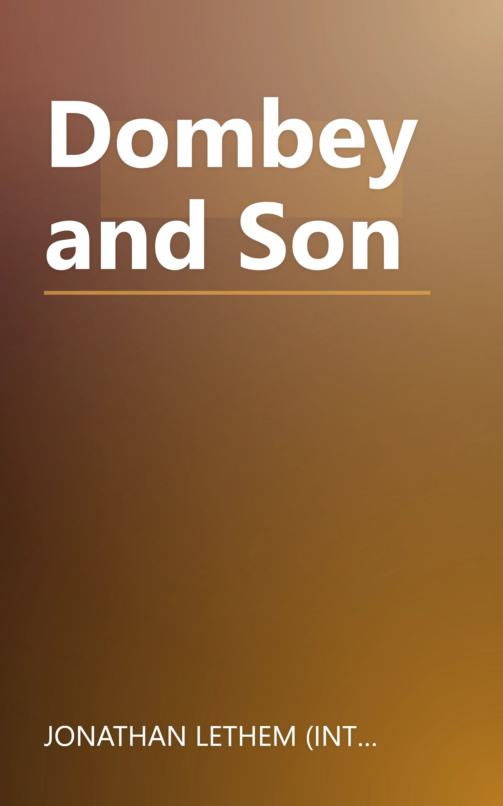 Dombey and Son book cover