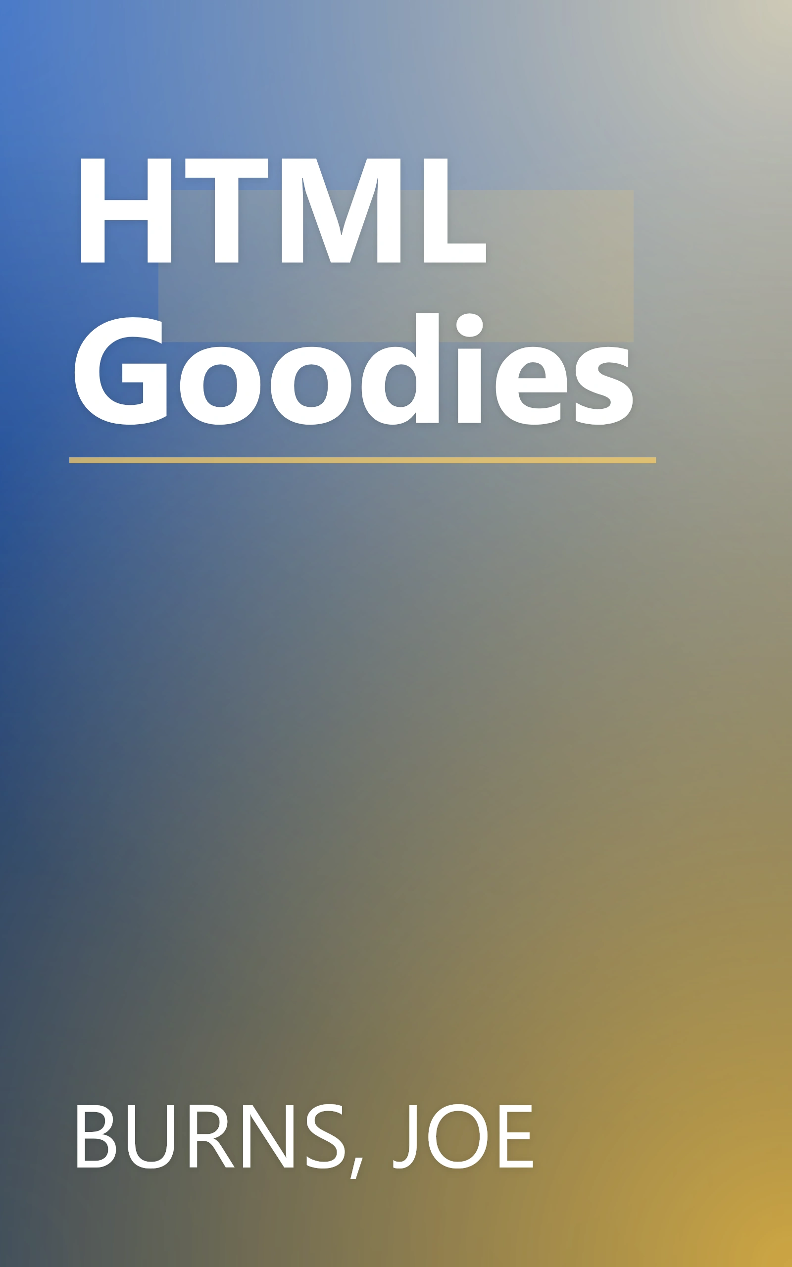 HTML Goodies book cover