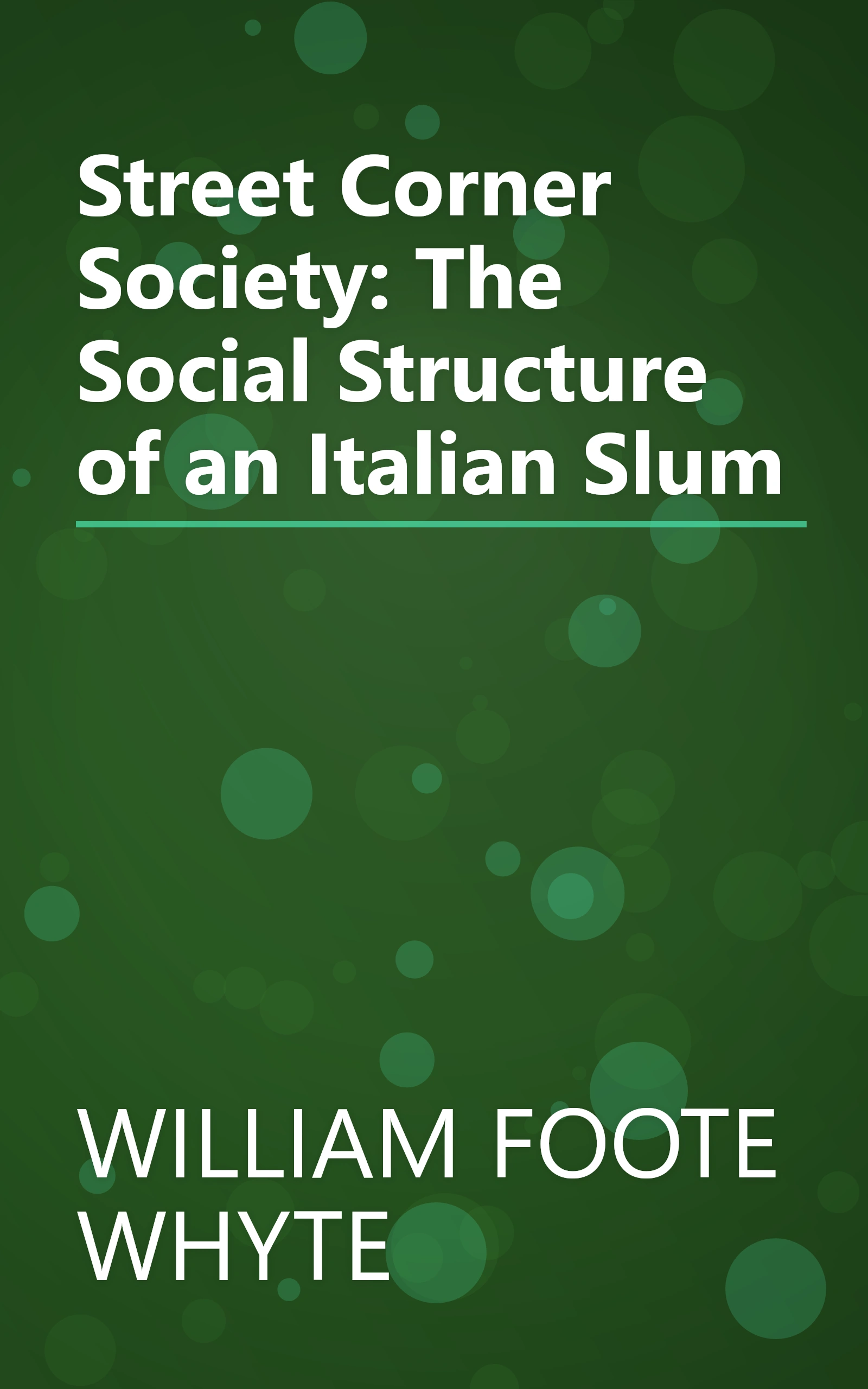 Street Corner Society: The Social Structure of an Italian Slum book cover