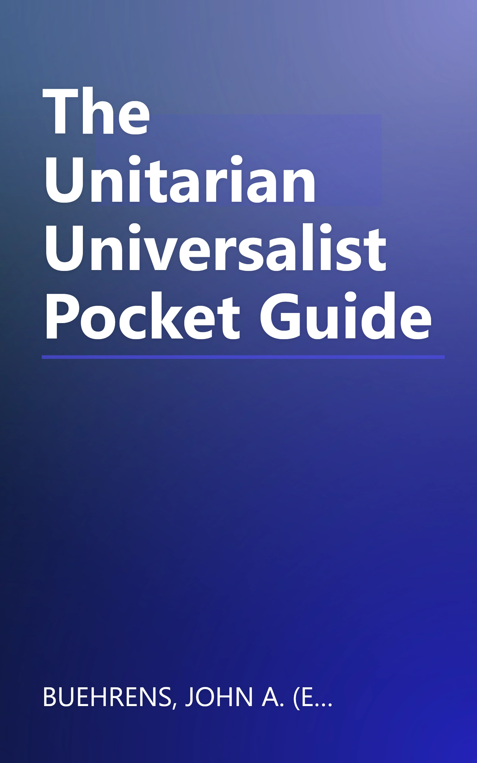 The Unitarian Universalist Pocket Guide book cover