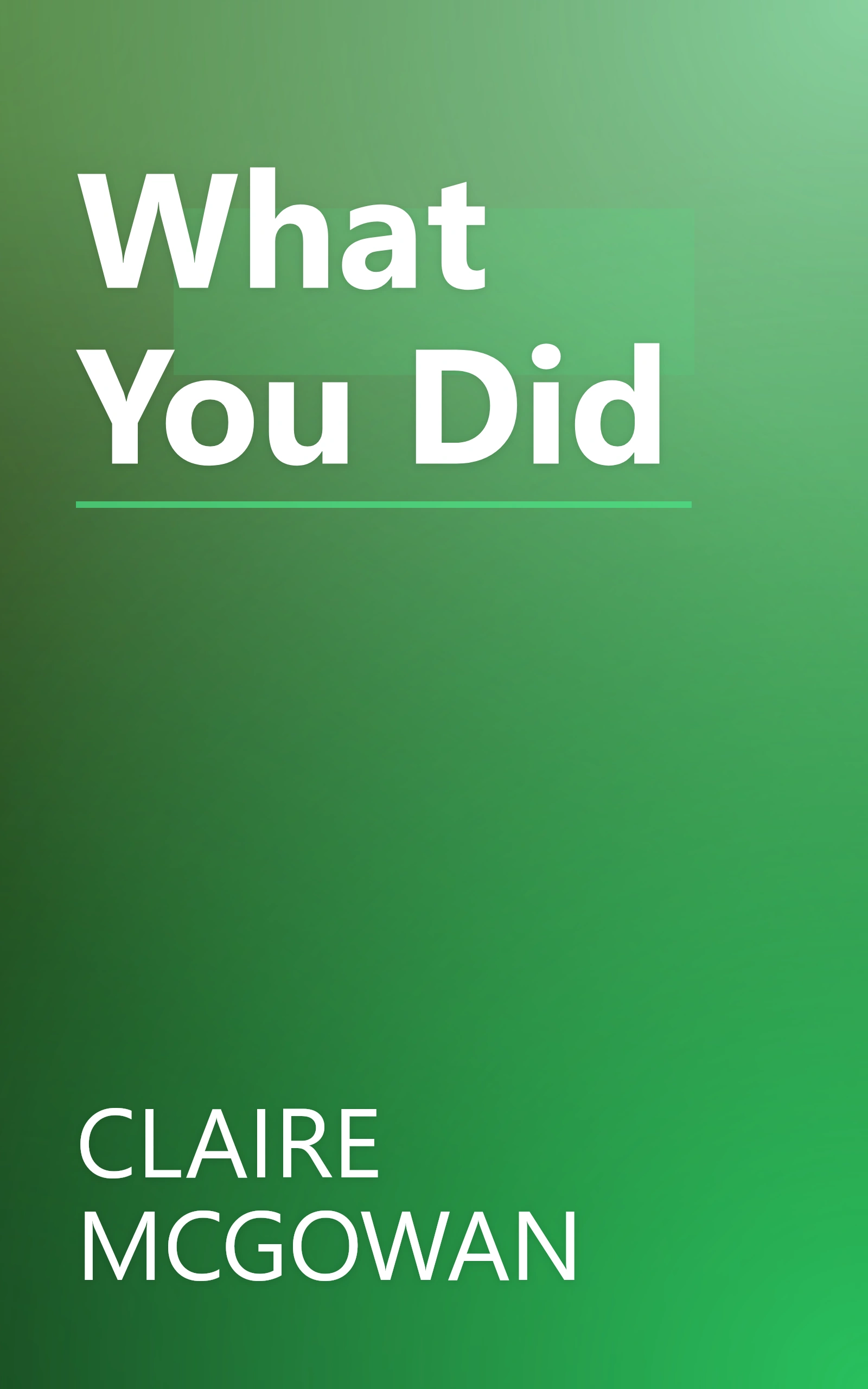 What You Did book cover