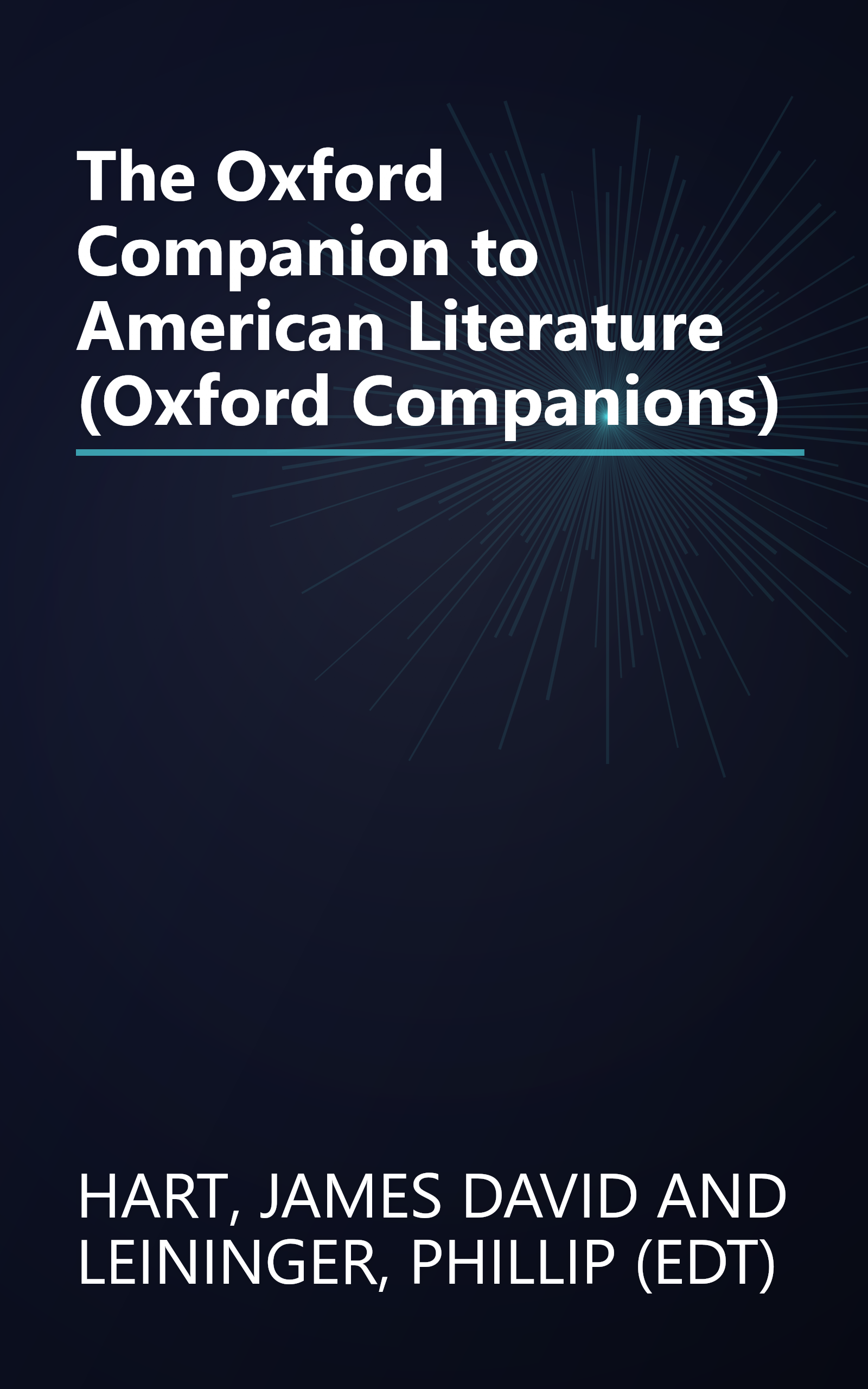 The Oxford Companion to American Literature (Oxford Companions) book cover