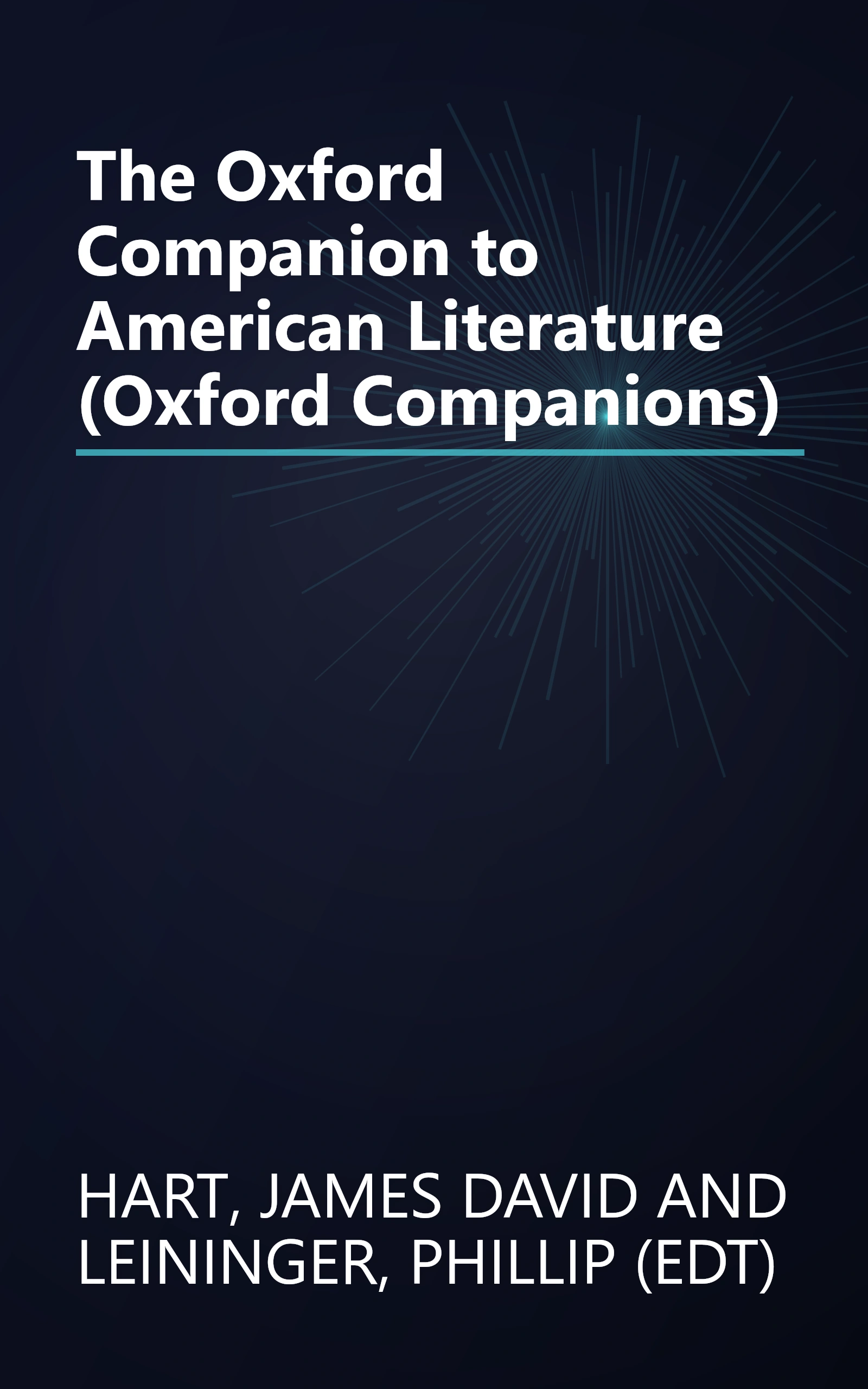 The Oxford Companion to American Literature (Oxford Companions) book cover