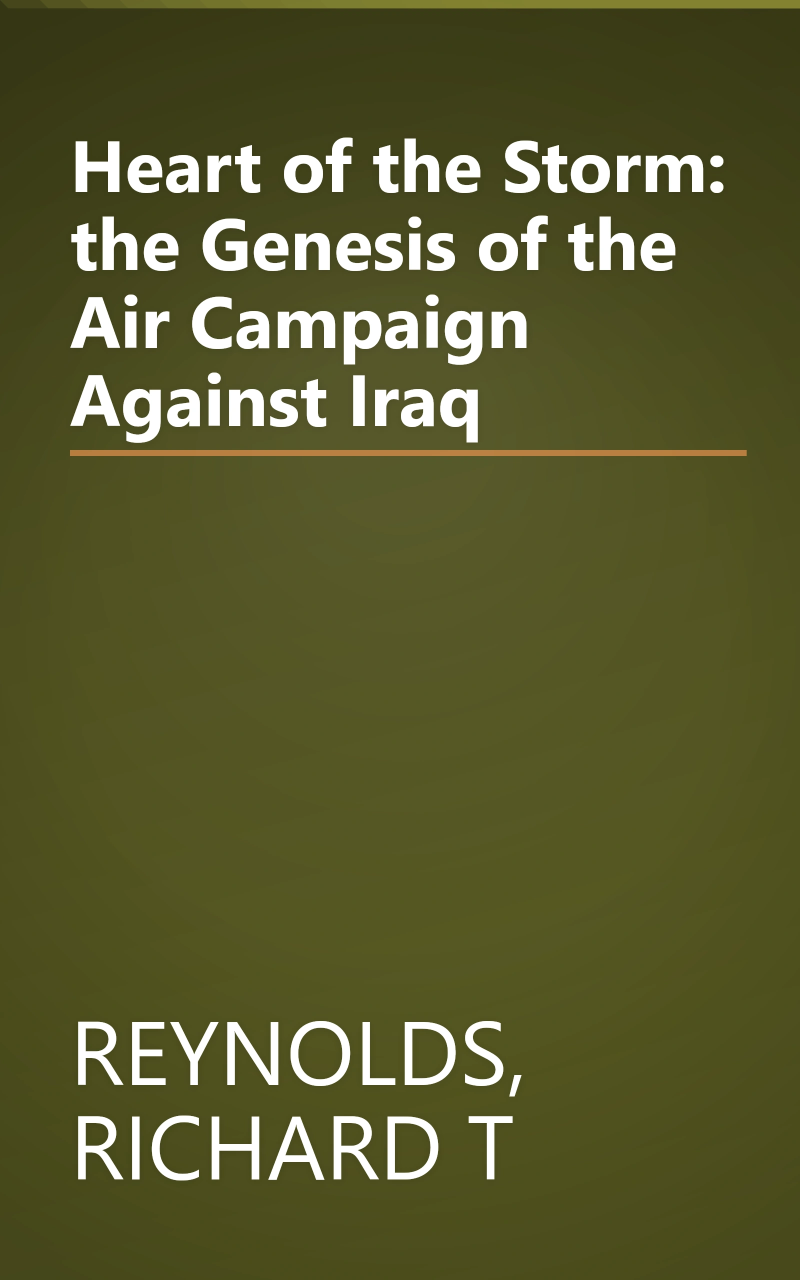 Heart of the Storm: the Genesis of the Air Campaign Against Iraq book cover