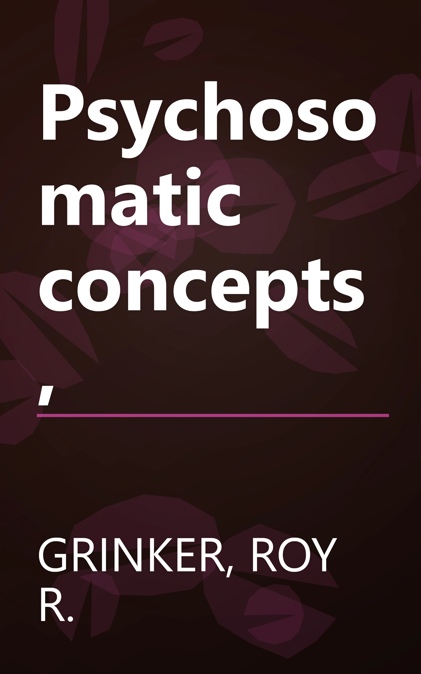 Psychosomatic concepts, book cover