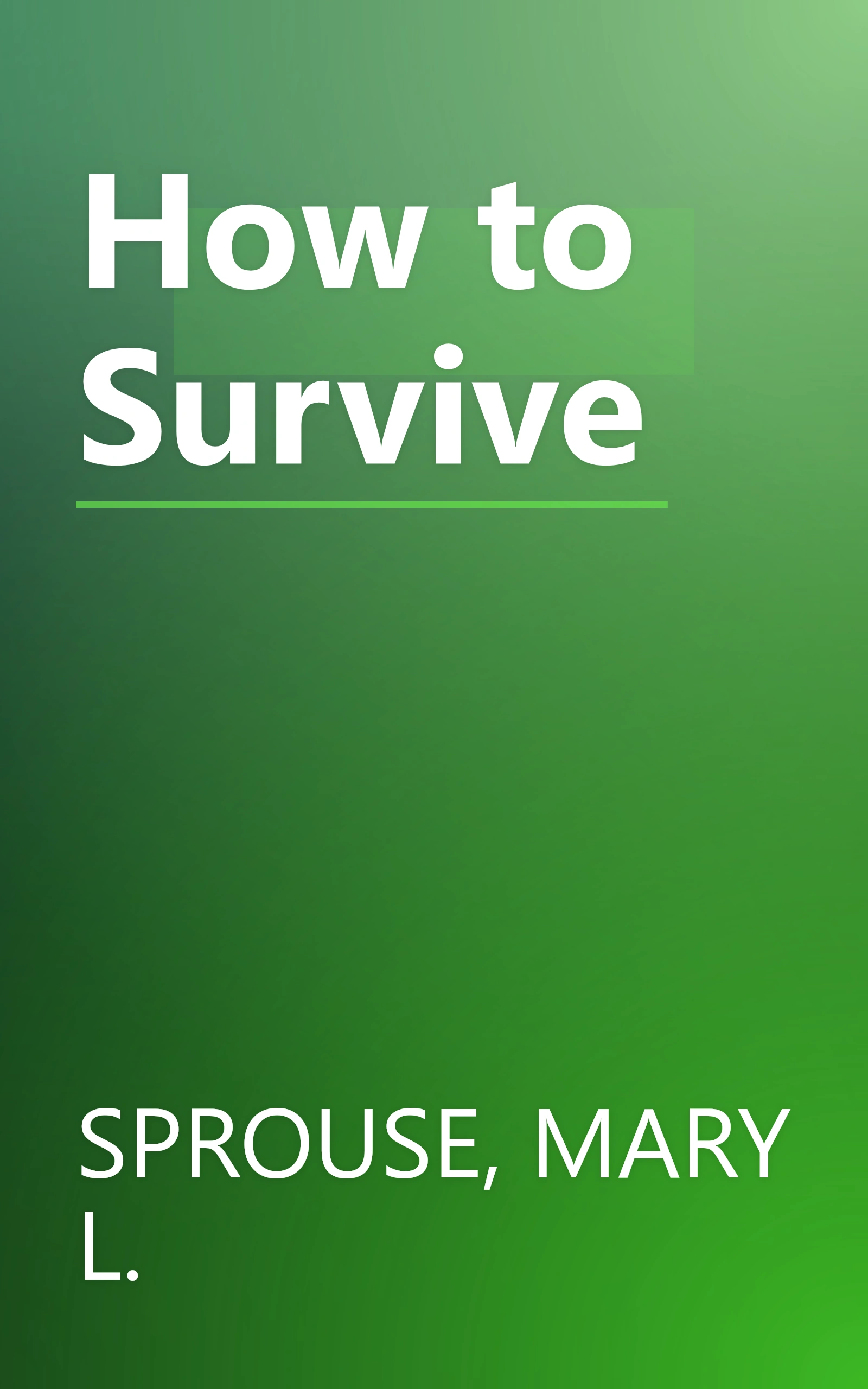 How to Survive book cover