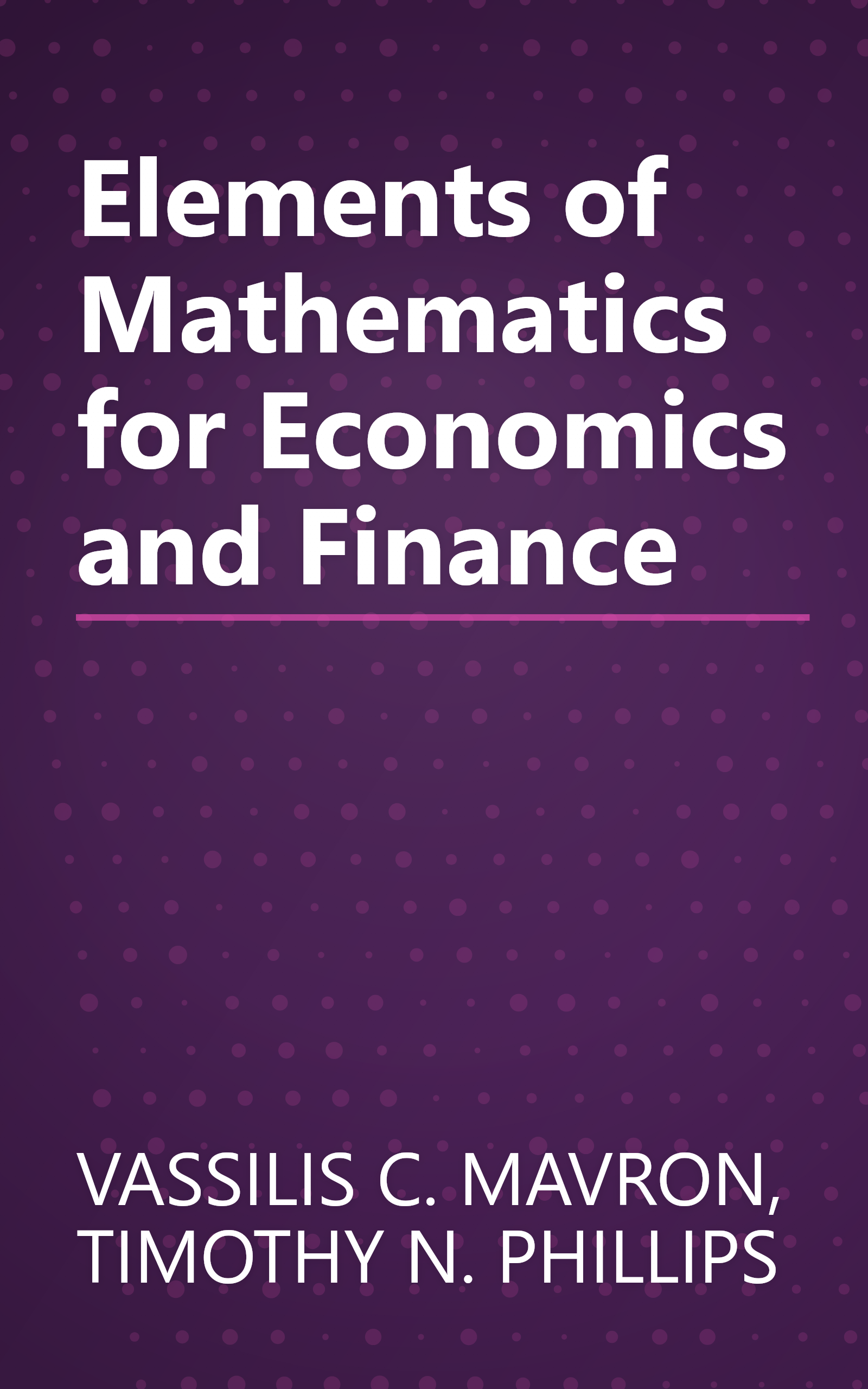 Elements of Mathematics for Economics and Finance book cover
