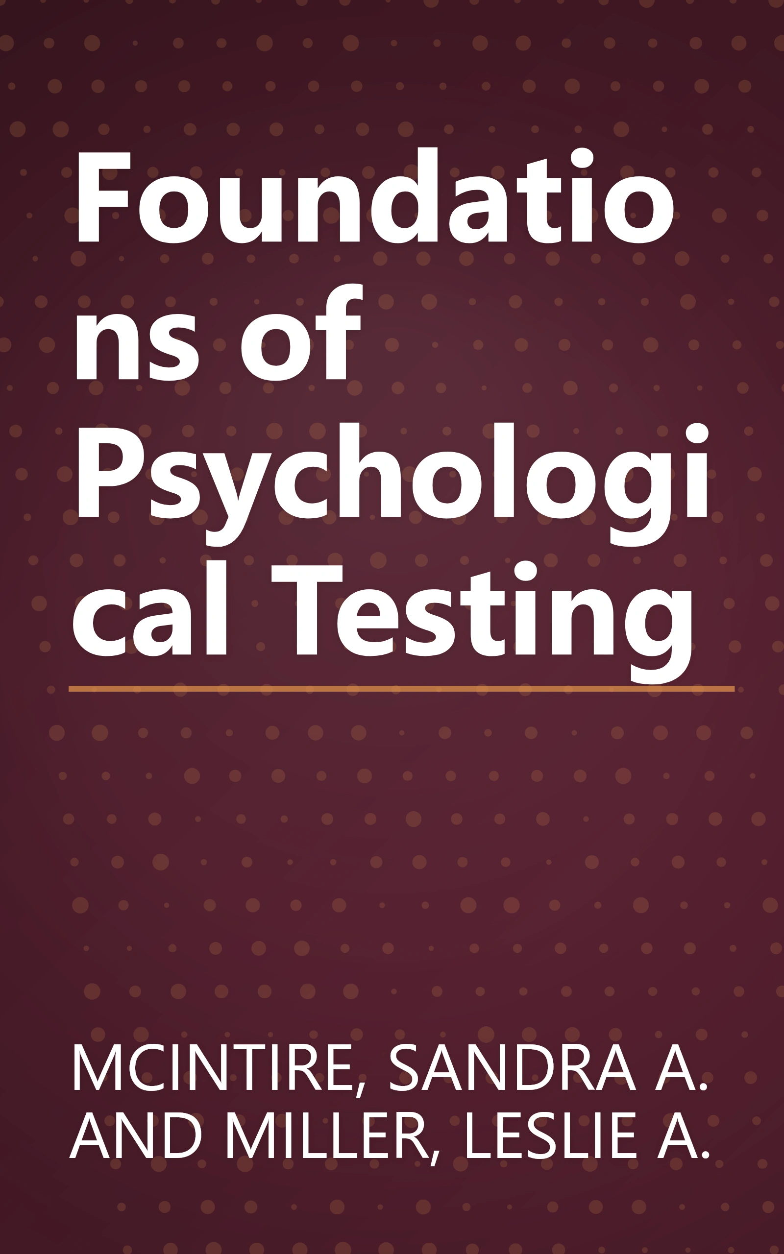 Foundations of Psychological Testing book cover