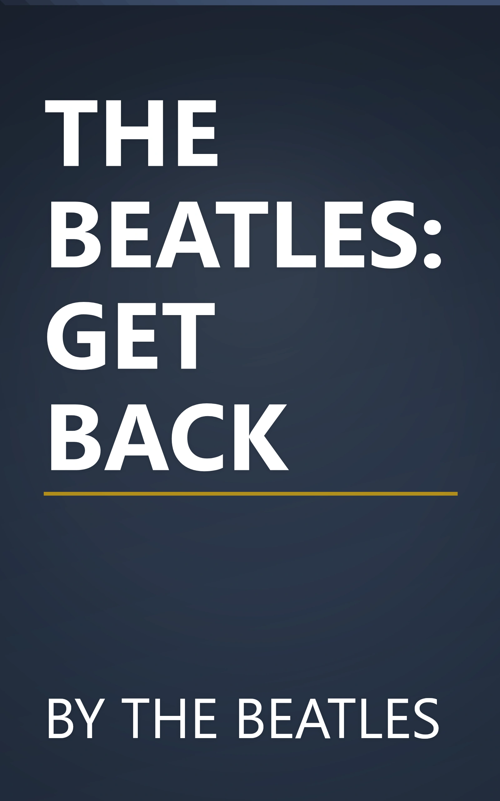 THE BEATLES: GET BACK book cover