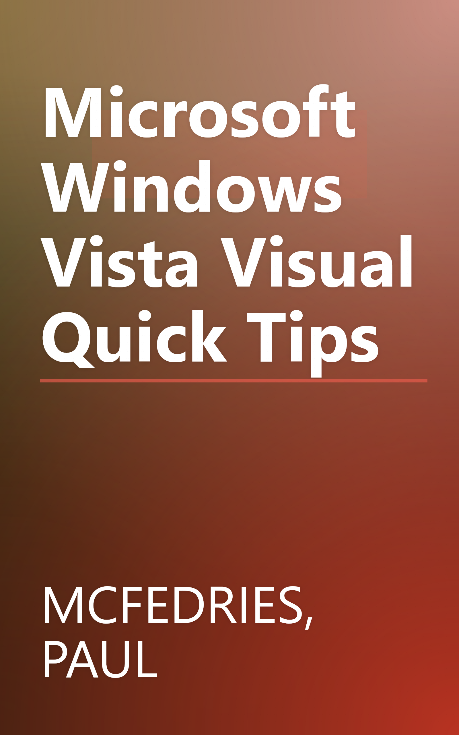 Microsoft Windows Vista Visual Quick Tips book cover