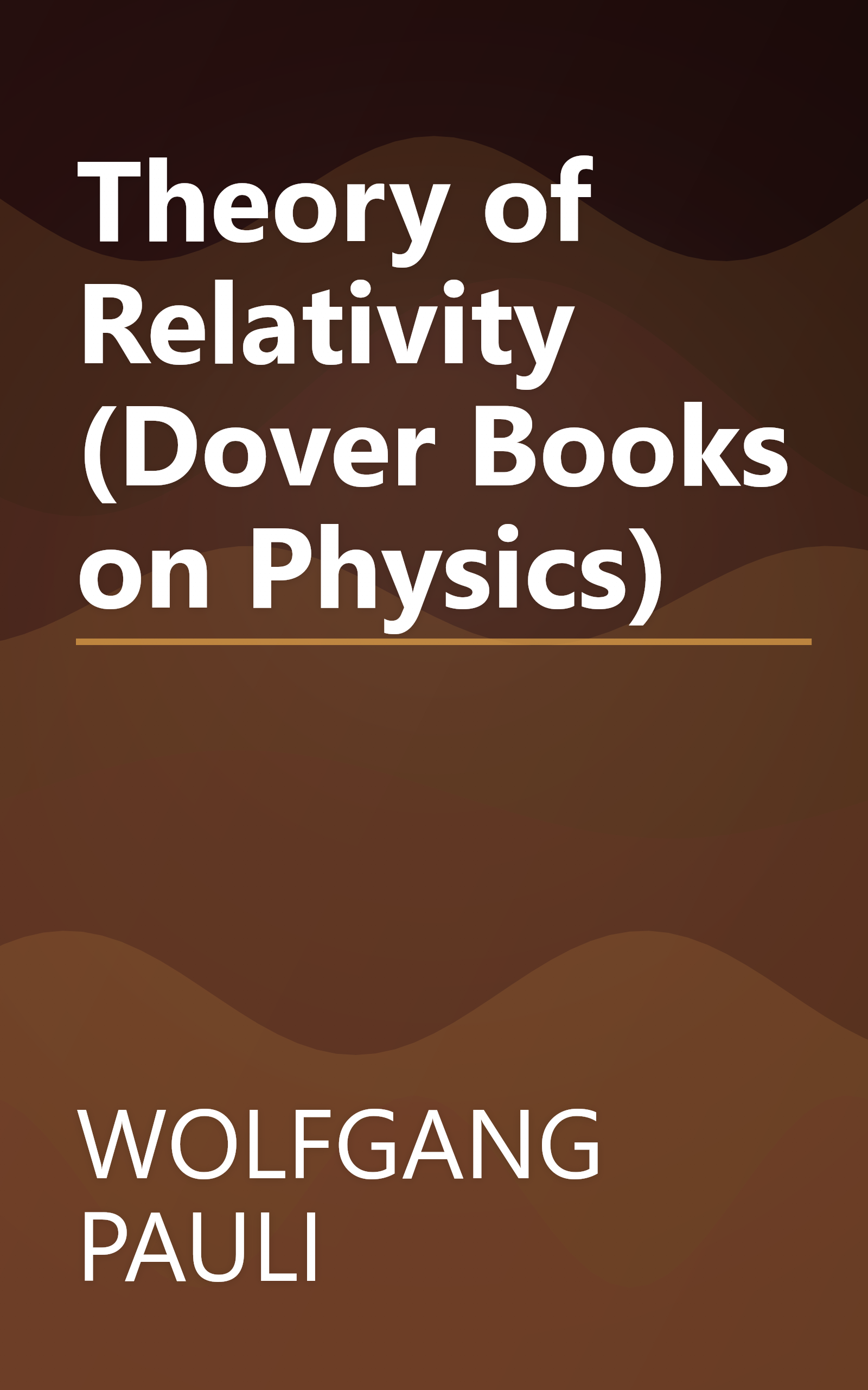 Theory of Relativity (Dover Books on Physics) book cover