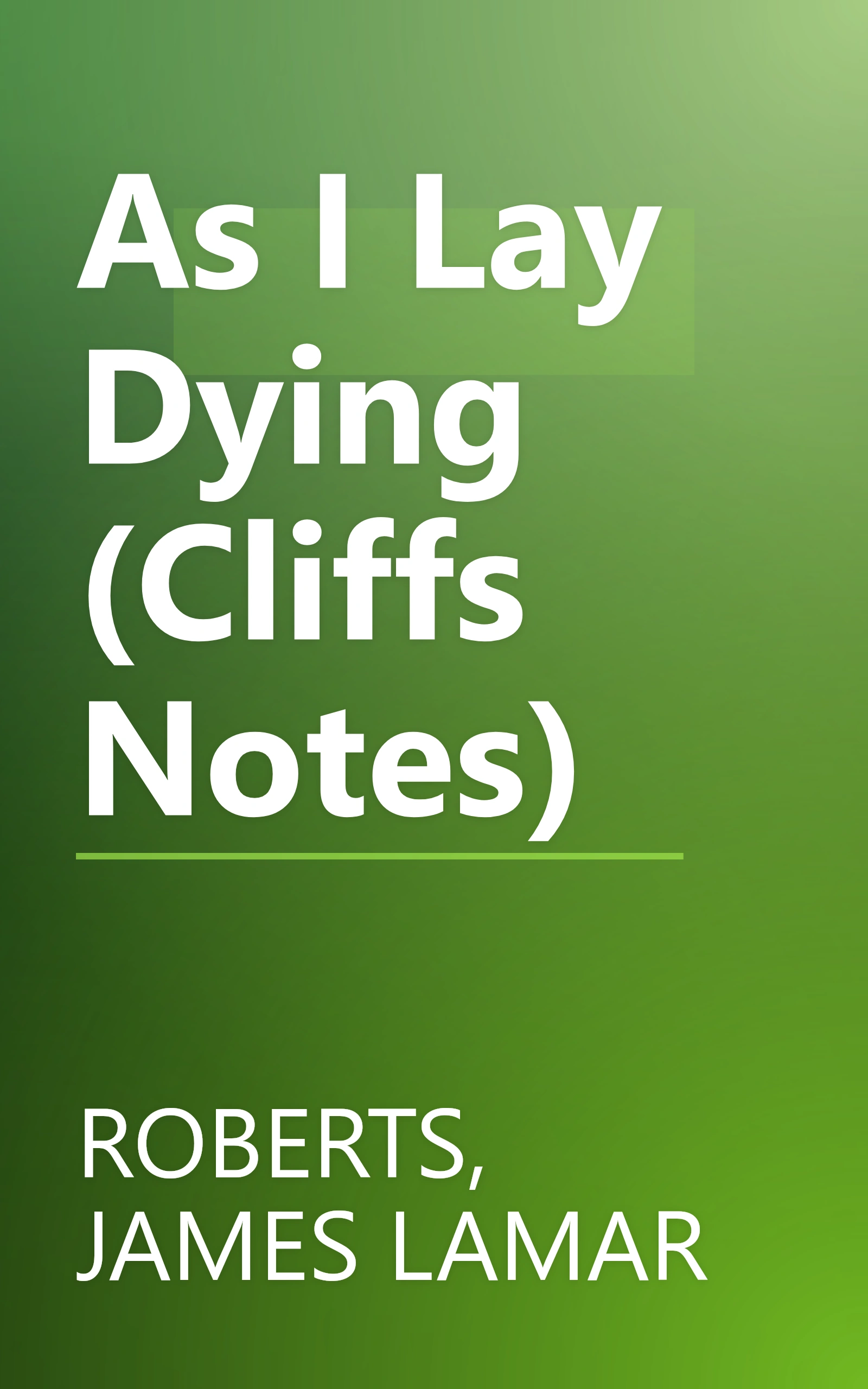 As I Lay Dying (Cliffs Notes) book cover