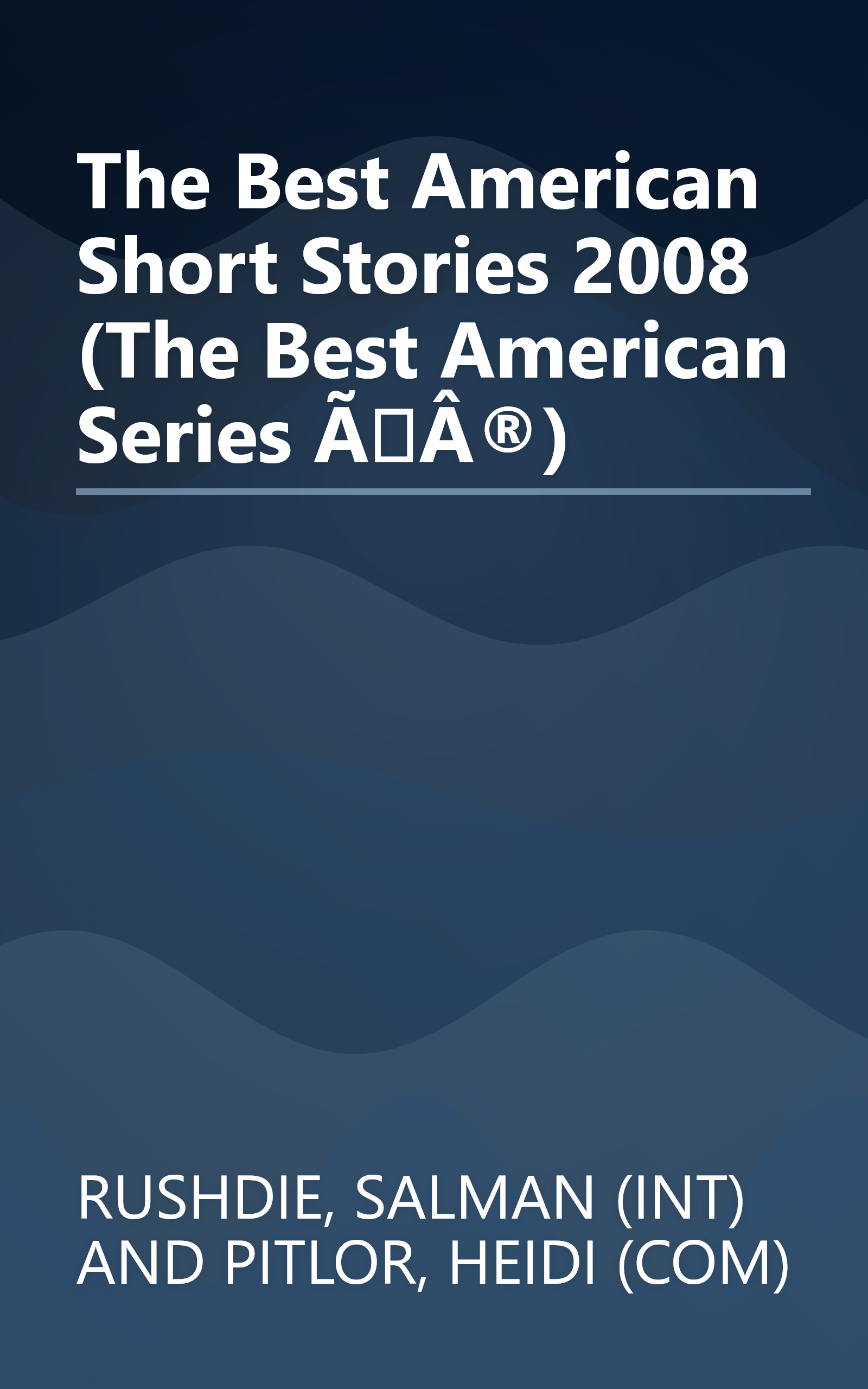 The Best American Short Stories 2008 (The Best American Series ÃÂ®) book cover
