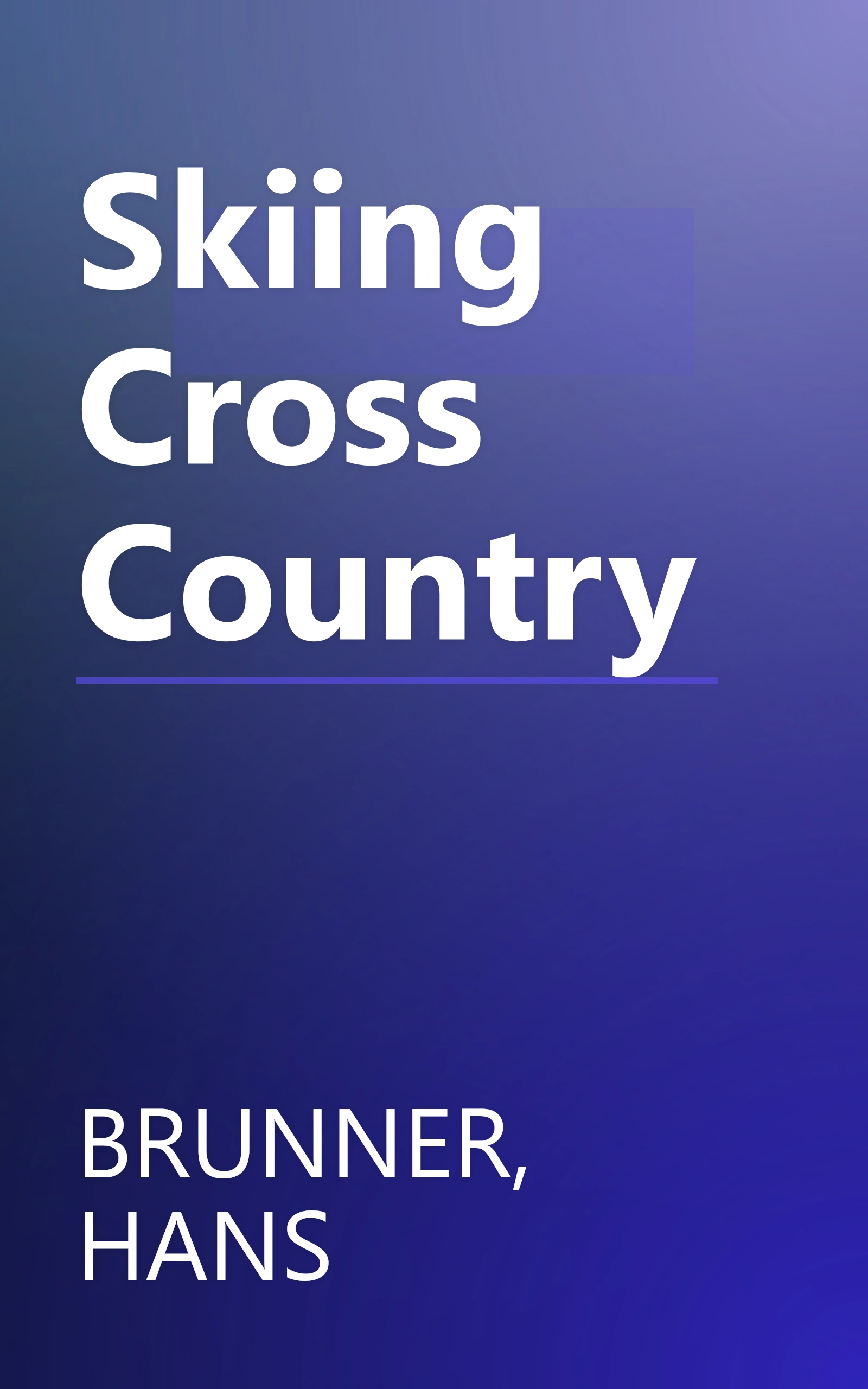 Skiing Cross Country book cover